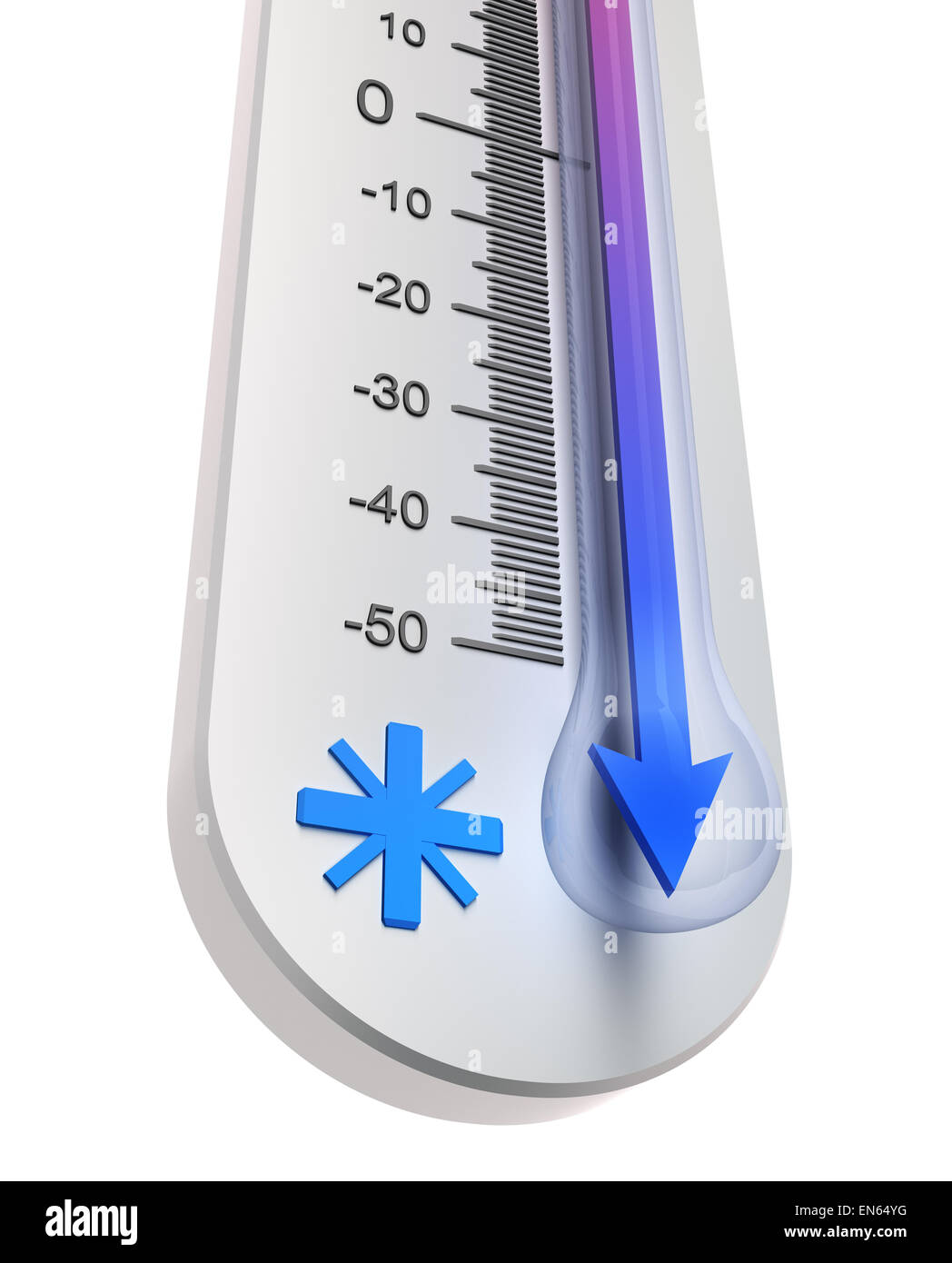 Thermometer: Temperature decline Stock Photo - Alamy