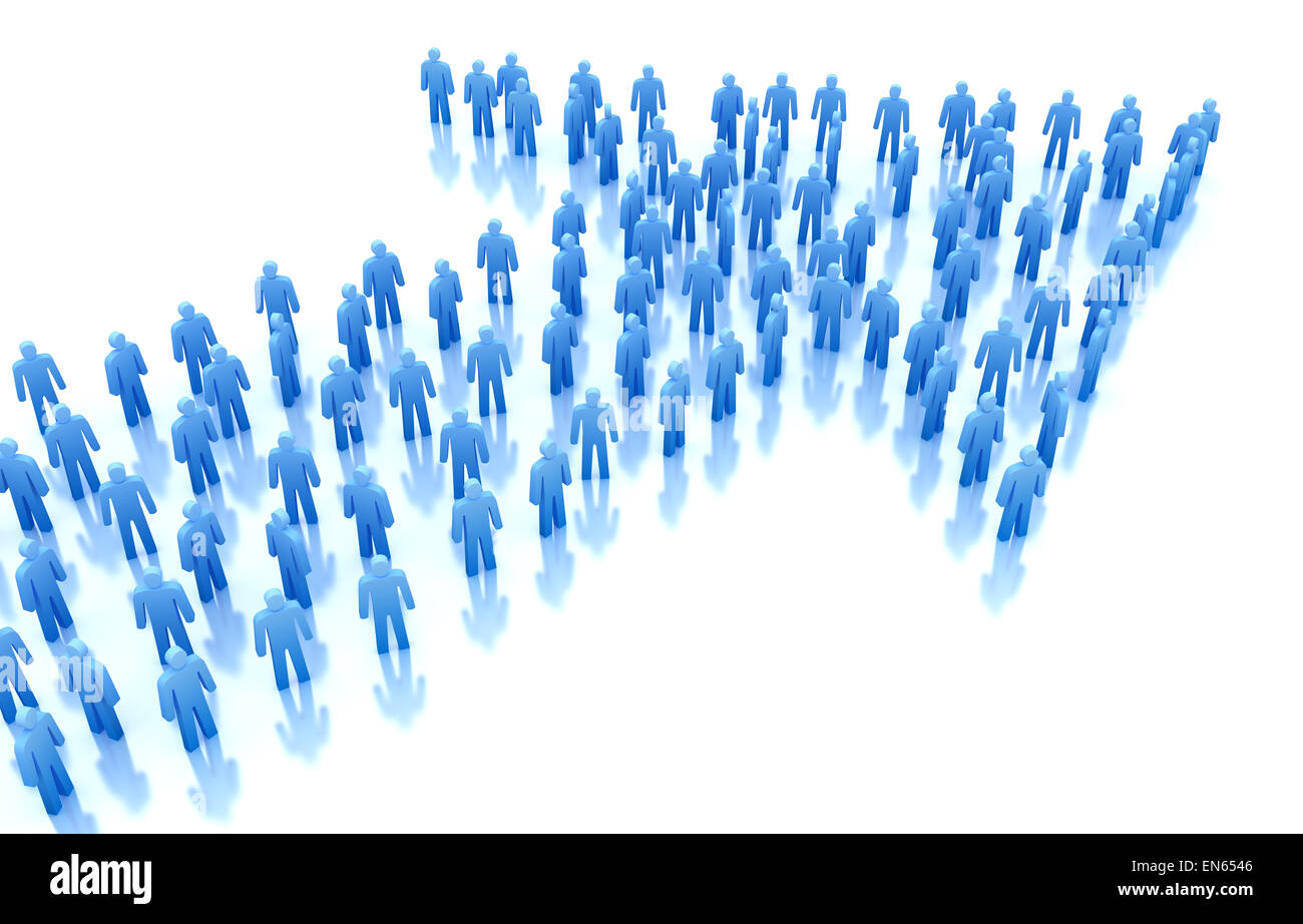 Arrow of people: business concept. 3D render Stock Photo - Alamy