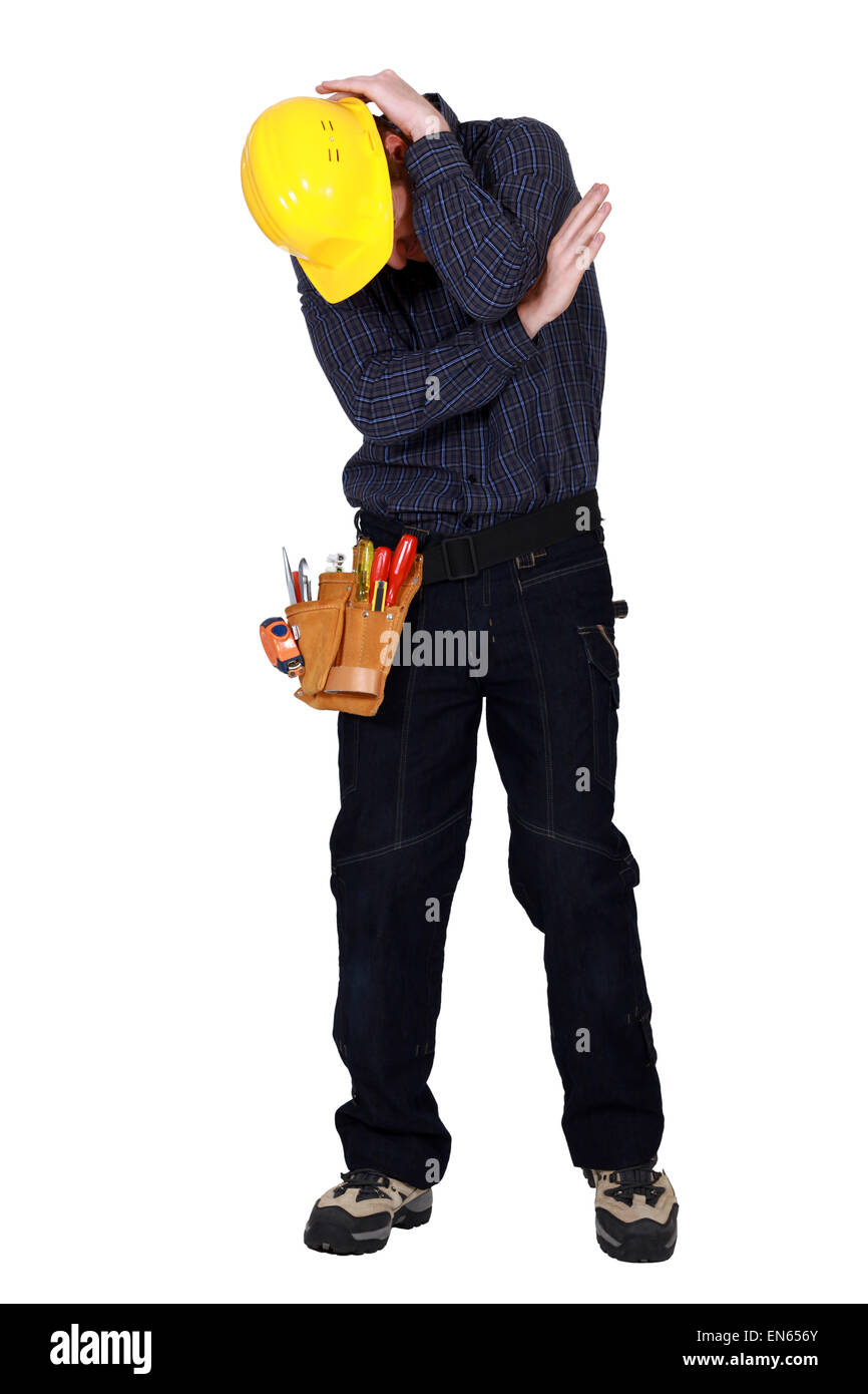 Embarrassed shameful man Cut Out Stock Images & Pictures - Alamy