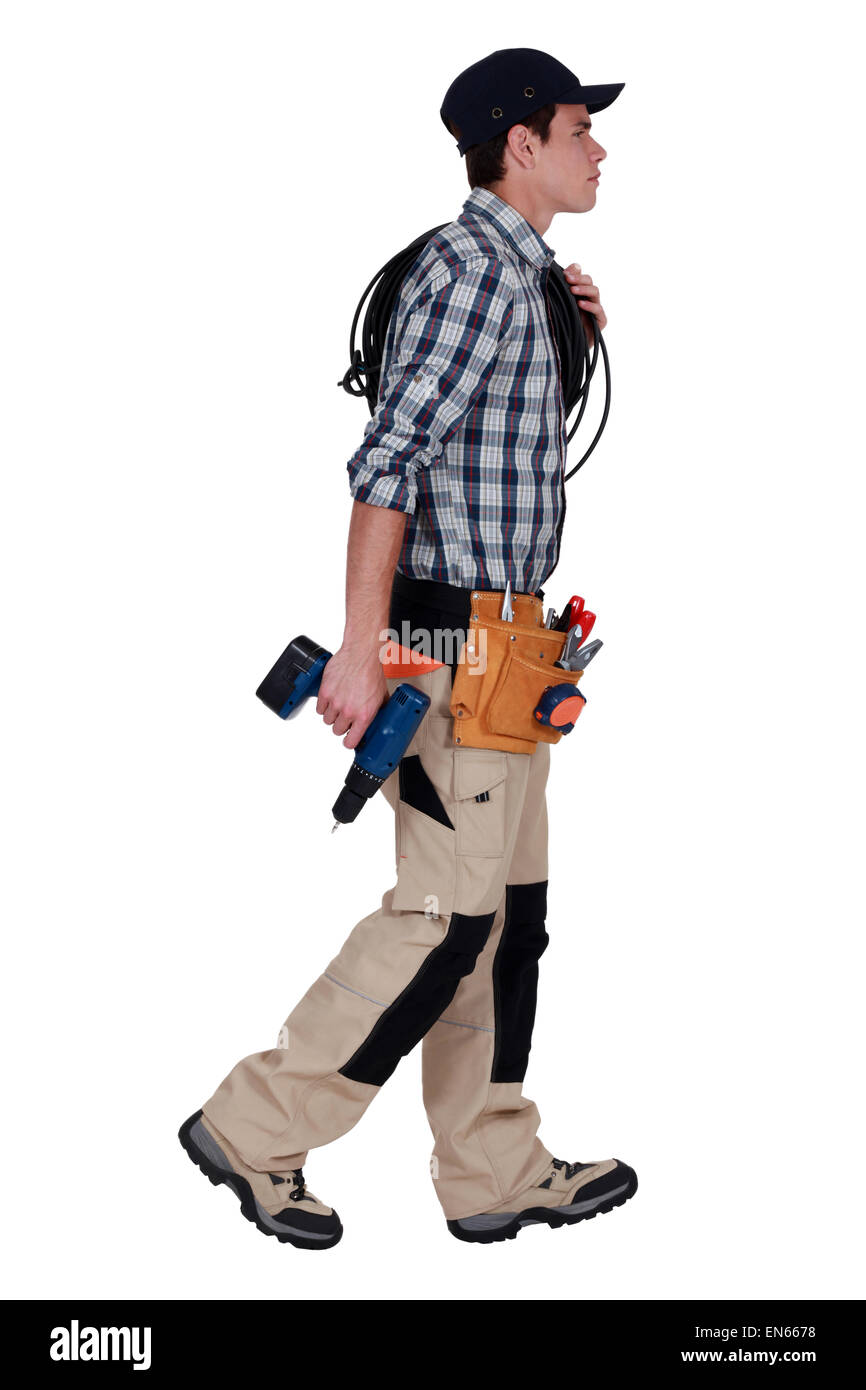 Profile of an electrician Stock Photo - Alamy