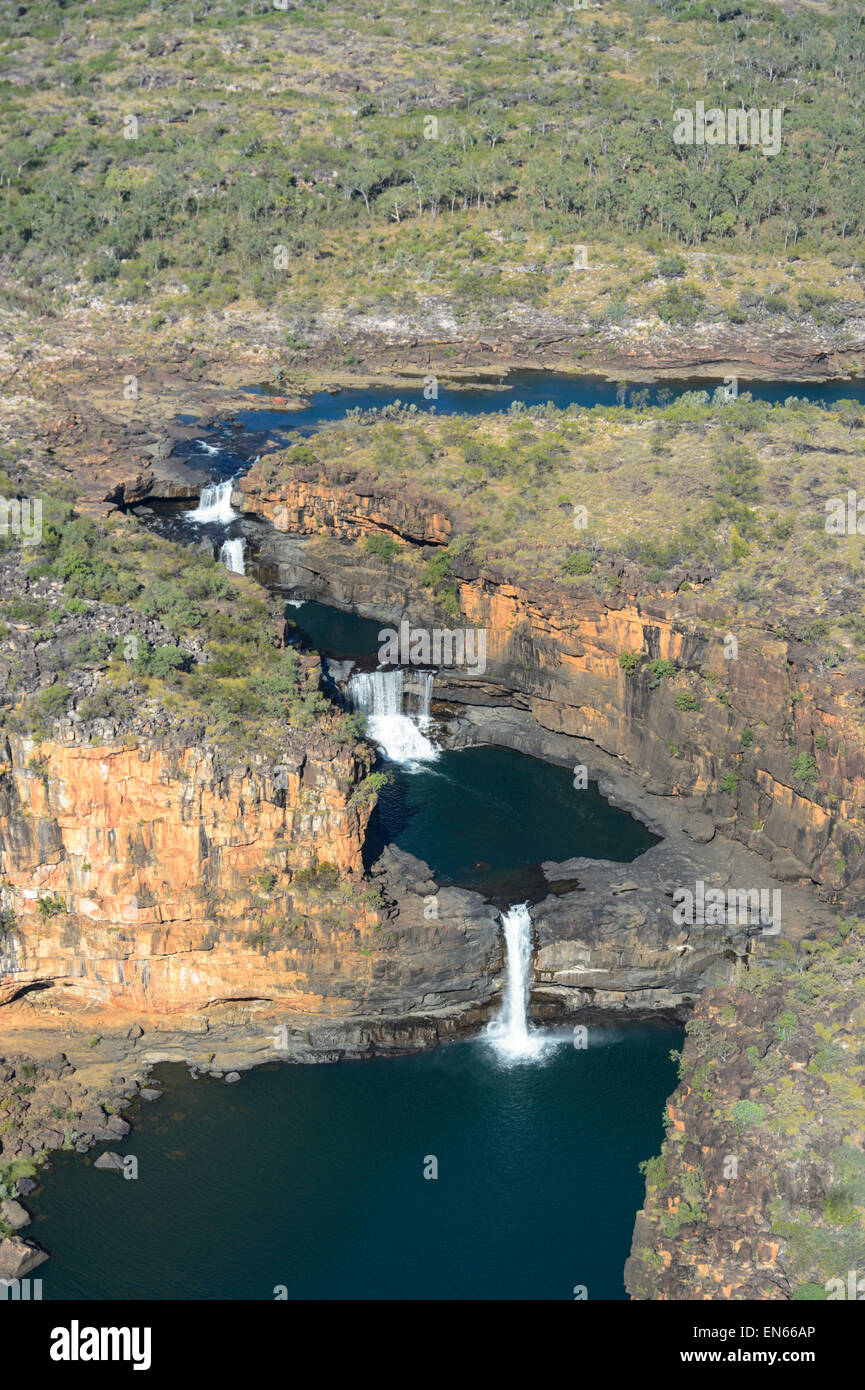 Aerial view of Mitchell Falls, Kimberley, Western Australia, WA ...