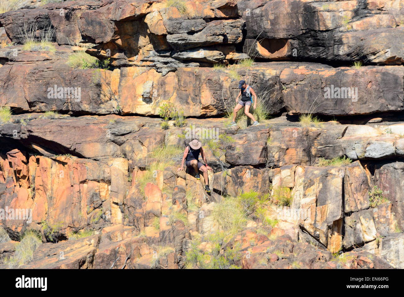 Couple Rambling, Mitchell Plateau, Kimberley, Western Australia Stock ...