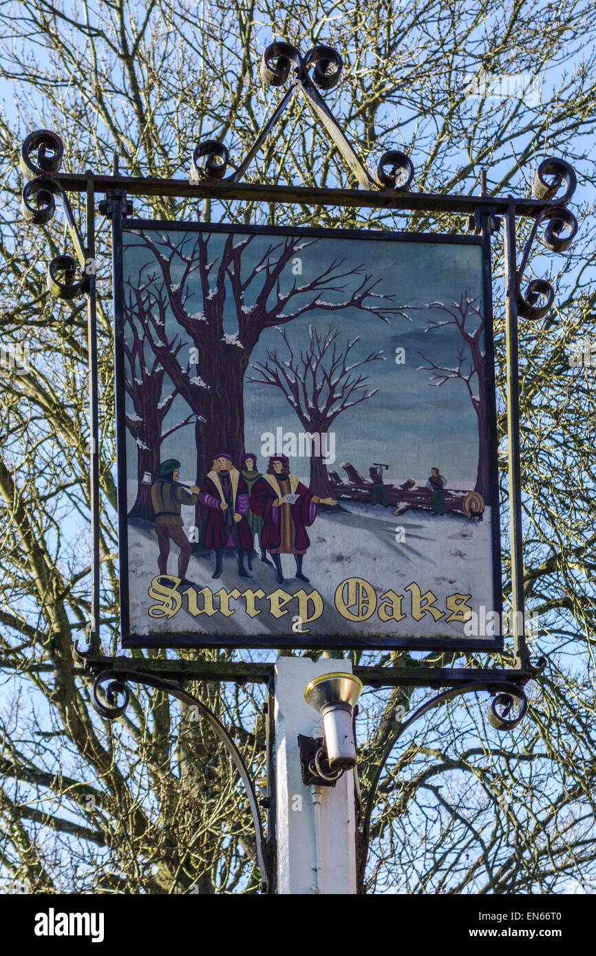 Surrey Oaks pub (public house) in Newdigate, Surrey, UK Stock Photo - Alamy