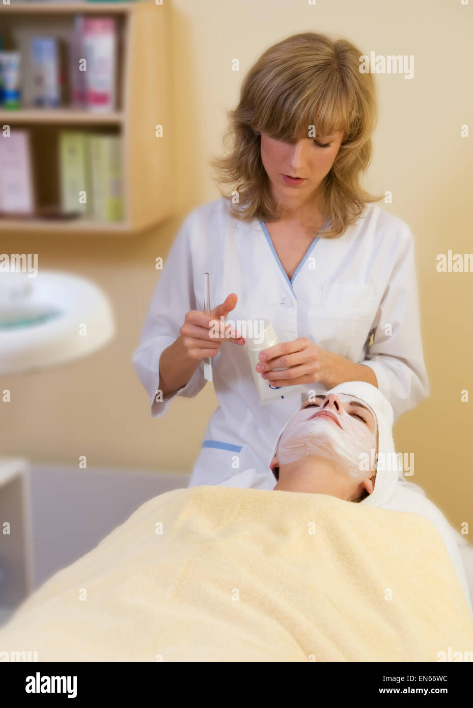Beautiful girl in spa salon Stock Photo - Alamy