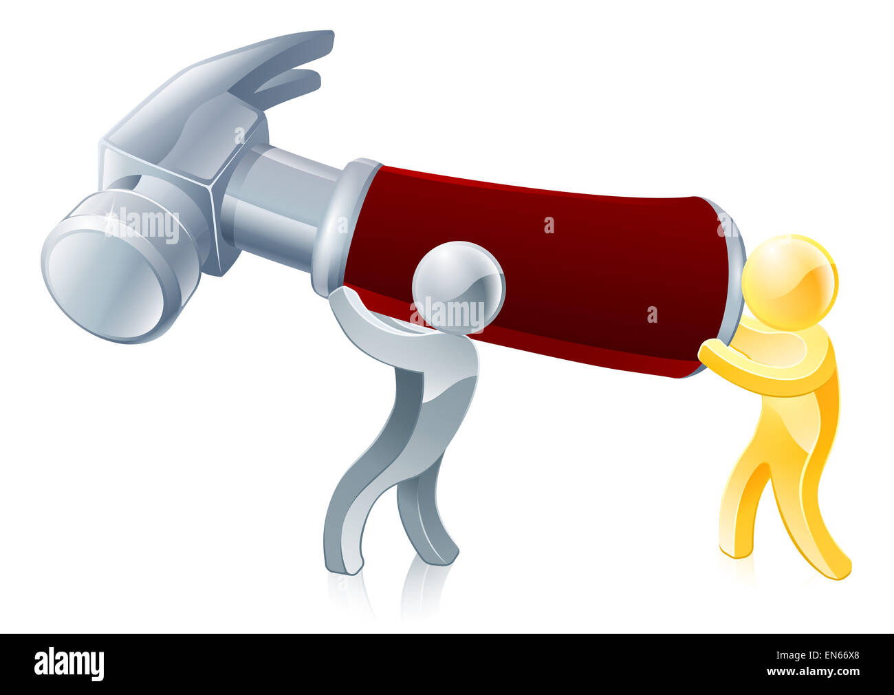 Hammer people illustration of two people holding a giant hammer Stock ...