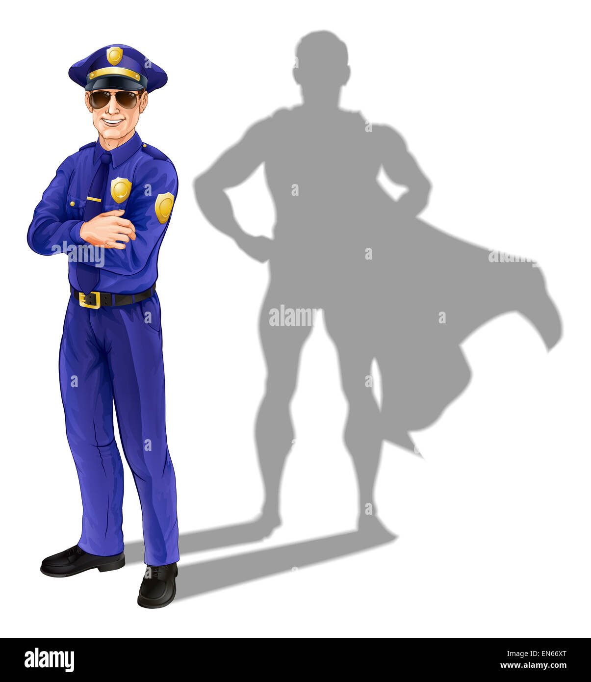 Hero policeman concept. A conceptual illustration of a policeman ...