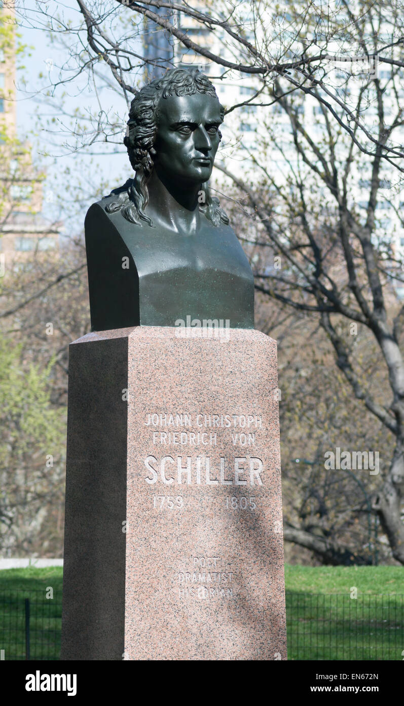 Bronze bust of Johann Von Schiller by sculptor C.L. Richter in Central ...