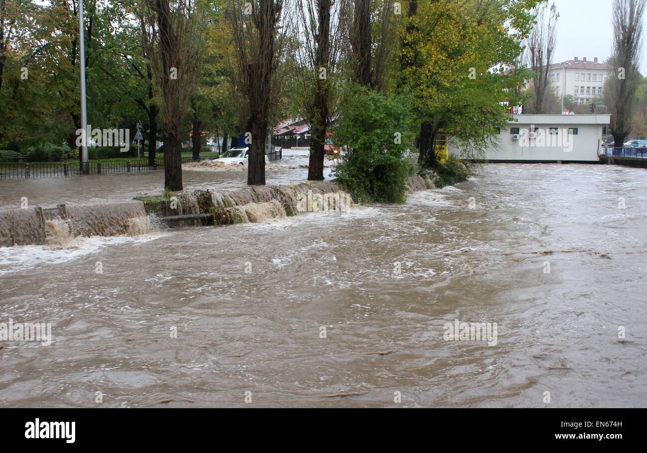 Heavy rain and storm hit the Bulgarian town of Haskovo, south-east of ...