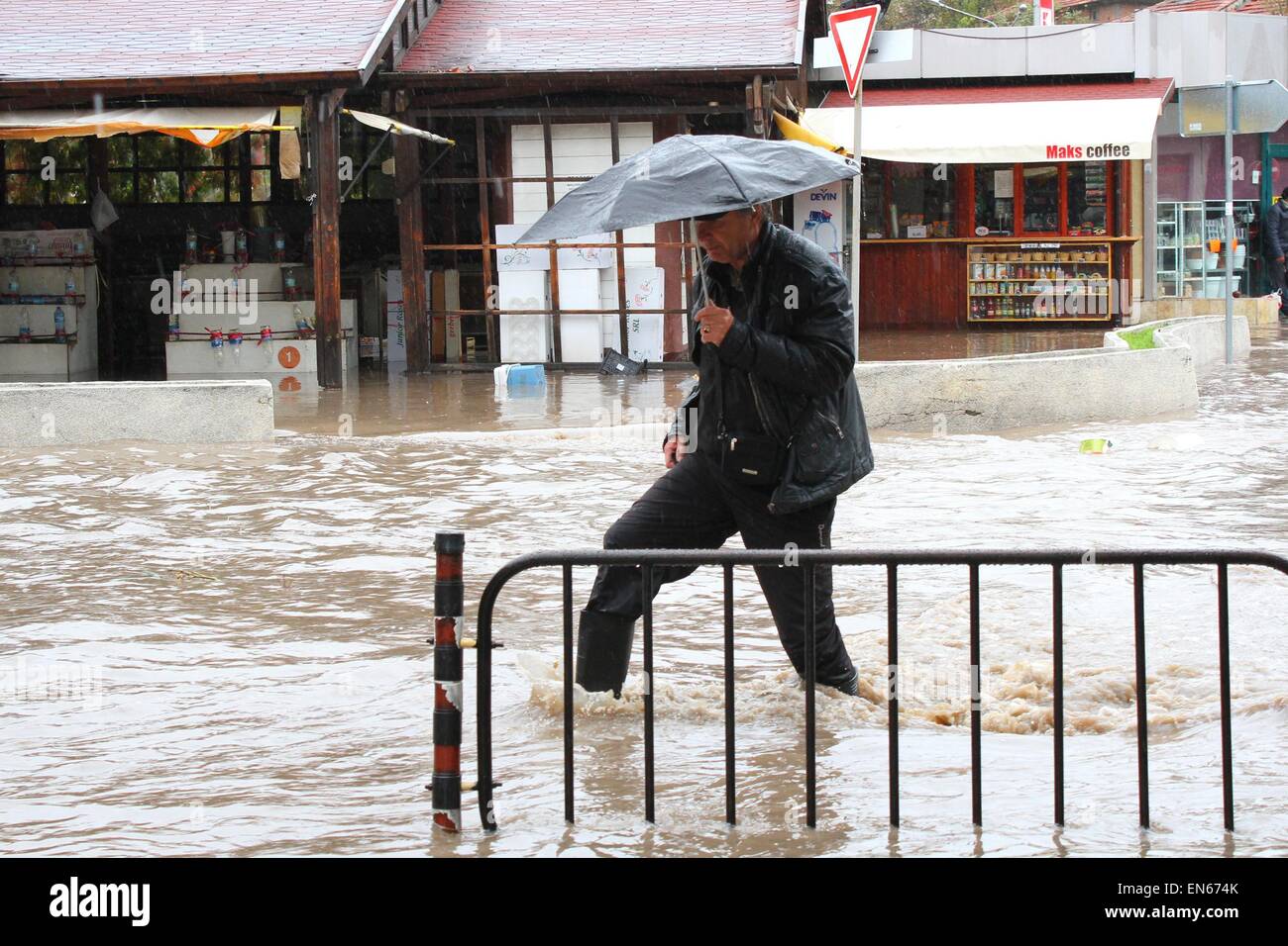 Heavy rain and storm hit the Bulgarian town of Haskovo, south-east of ...