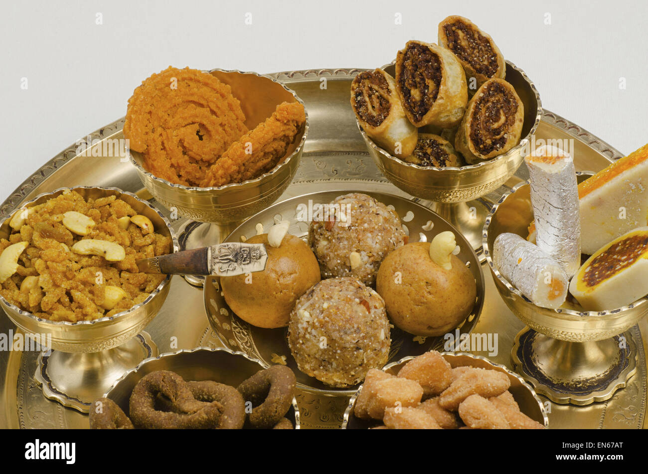 Bakarwadi, Chakali, Laddu, Chivda, Namkeen and Anarsa. Typical Diwali ...