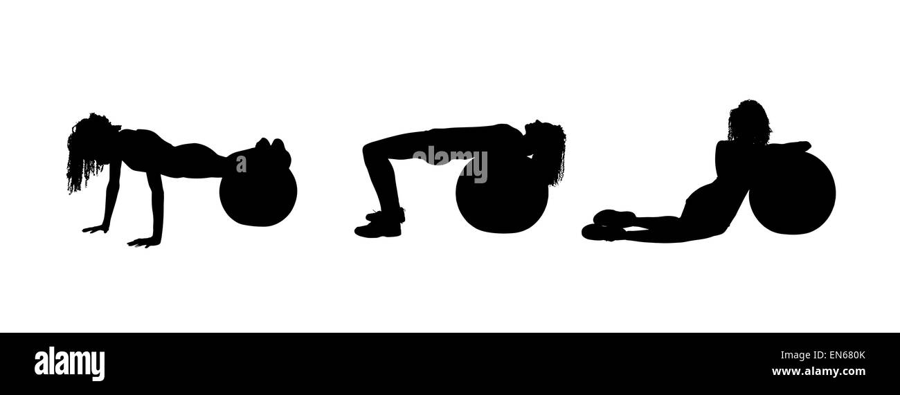 Silhouette of people working out vector Stock Vector Image & Art - Alamy