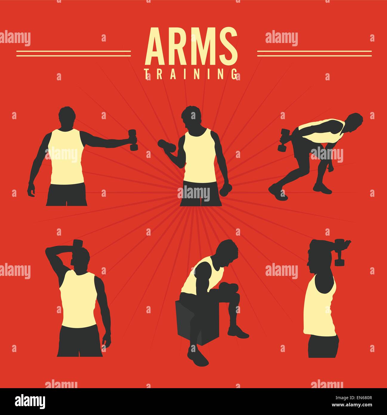 Arms training vector with silhouette Stock Vector Image & Art - Alamy