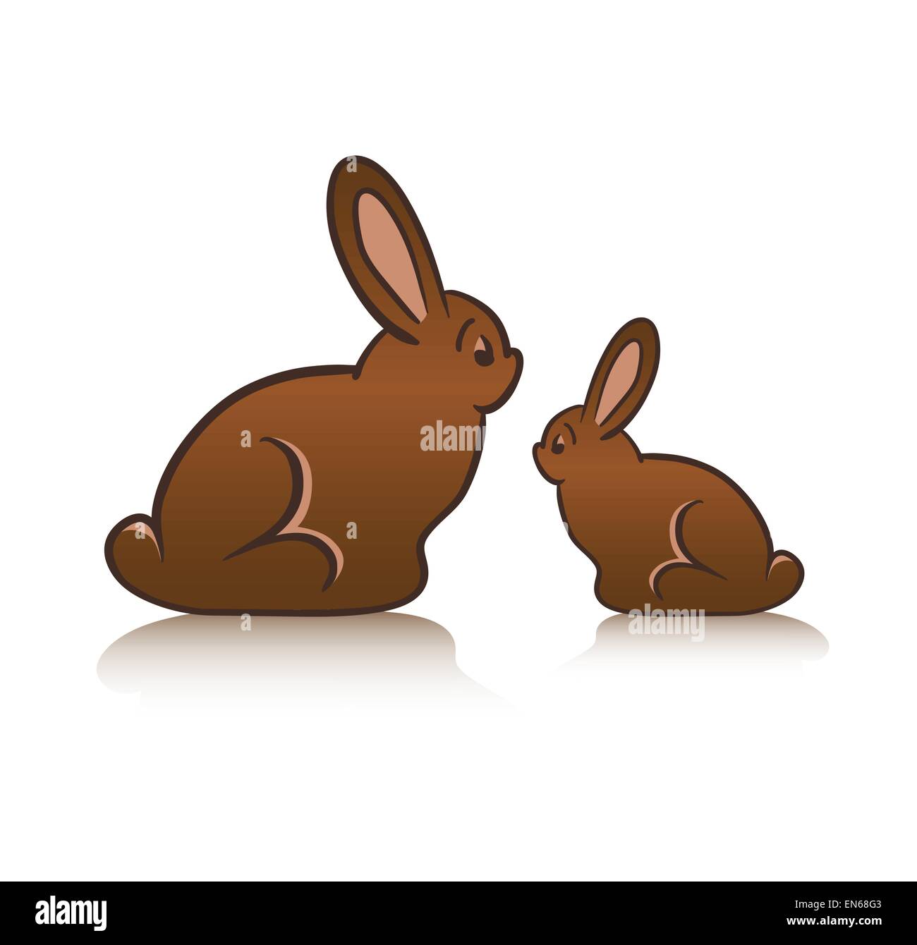 Chocolate rabbits on white background Stock Vector Image & Art - Alamy