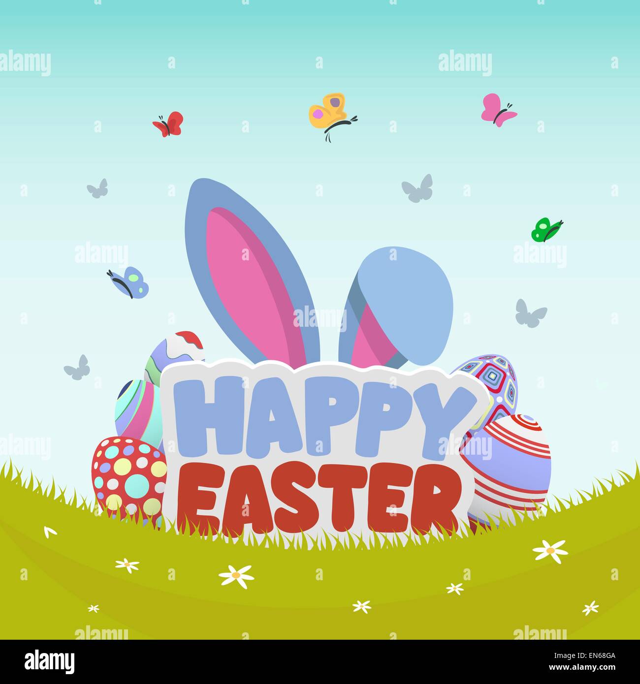 Happy easter egg daisy Stock Vector Images - Alamy