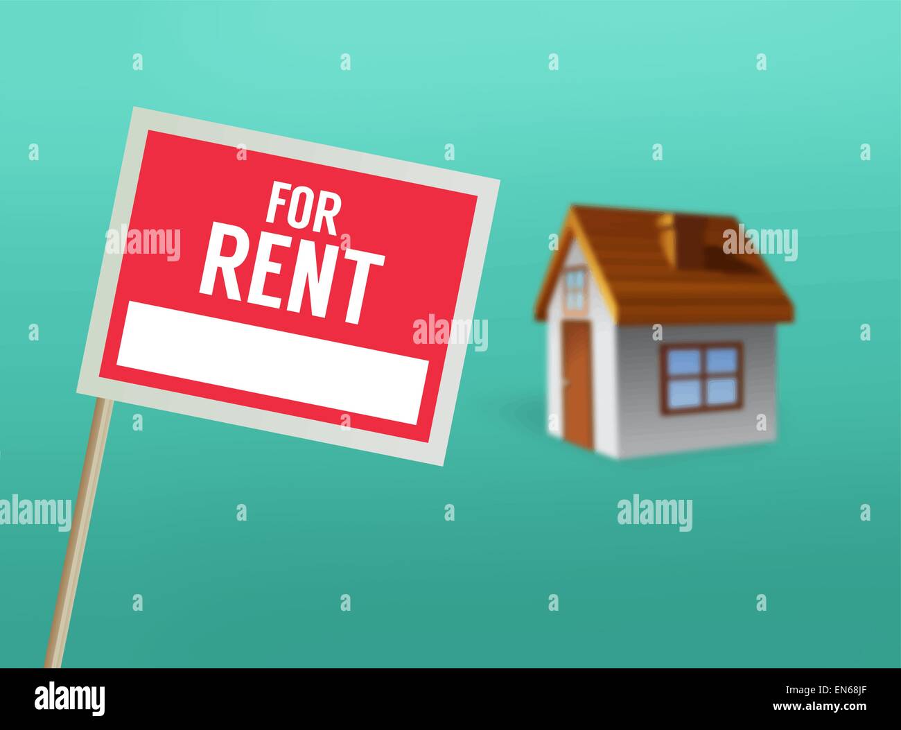 For rent sign and house vector Stock Vector Image & Art - Alamy