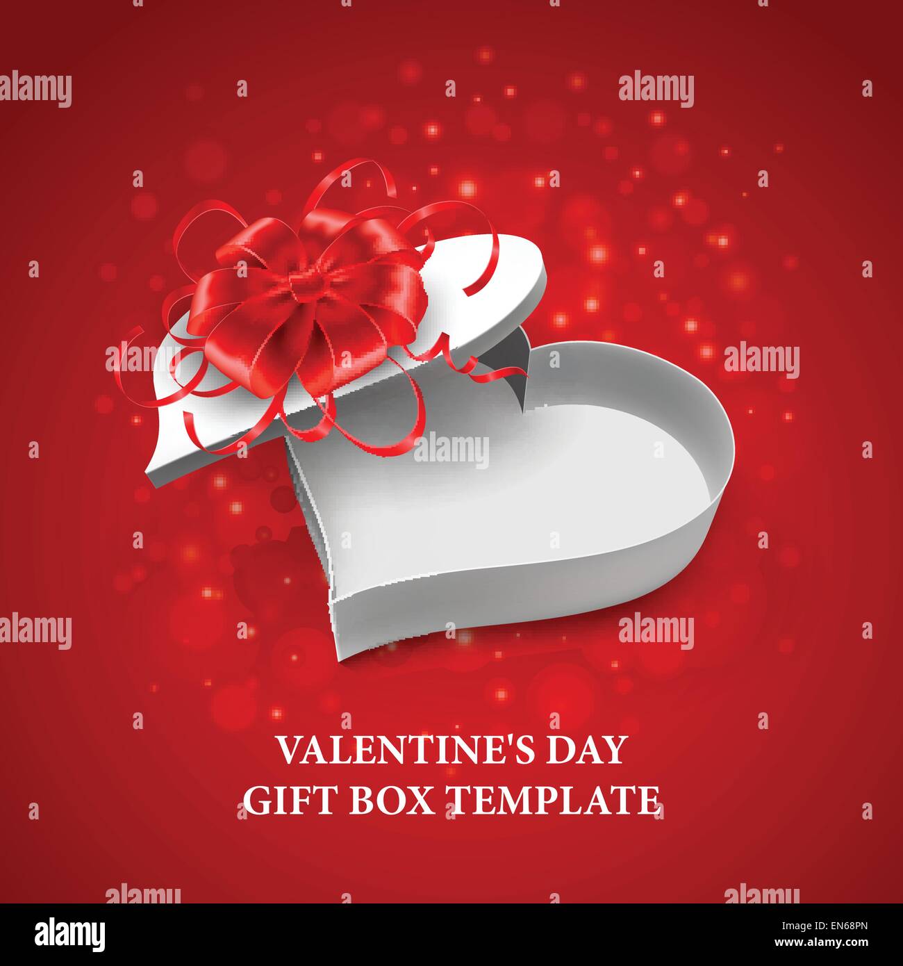 Valentine's Day heart shape box. Vector illustration Stock Vector Image ...