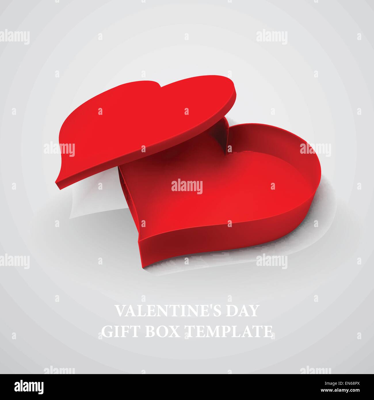 Valentine's Day heart shape box. Vector illustration Stock Vector Image ...