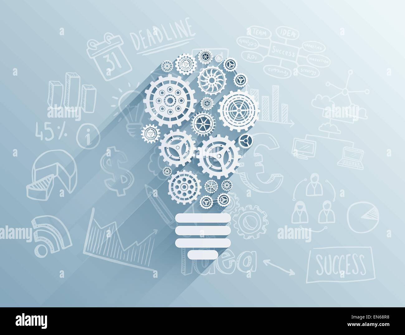 Light bulb made of cogs and wheels vector Stock Vector Image & Art - Alamy