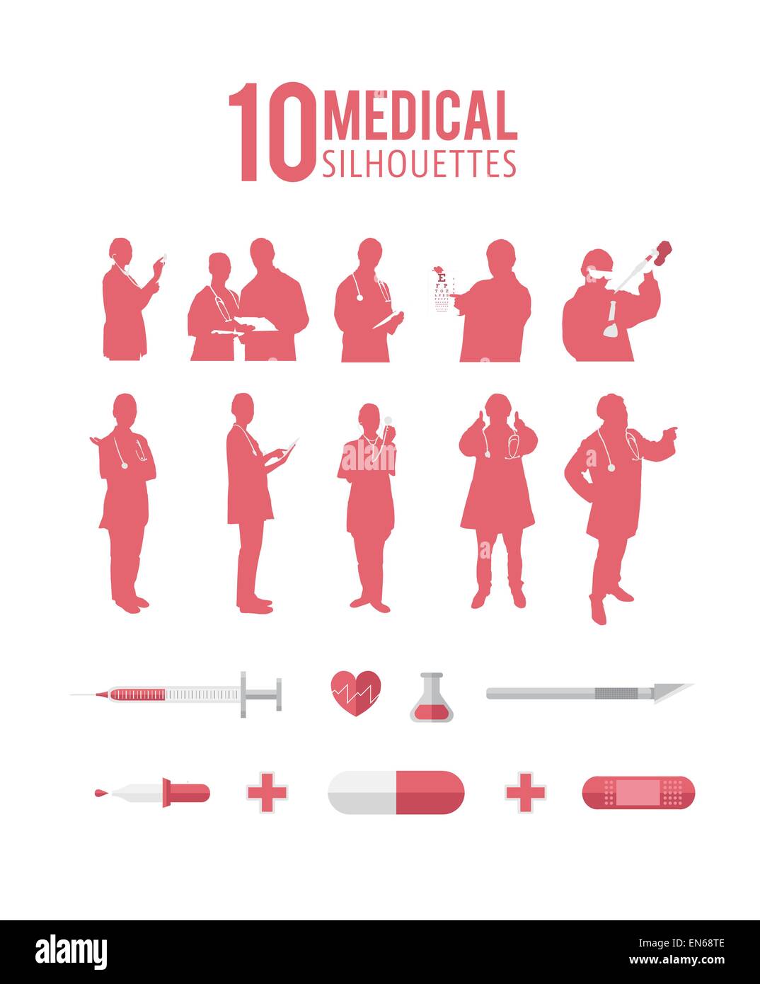 Ten medical silhouettes vector Stock Vector Image & Art - Alamy