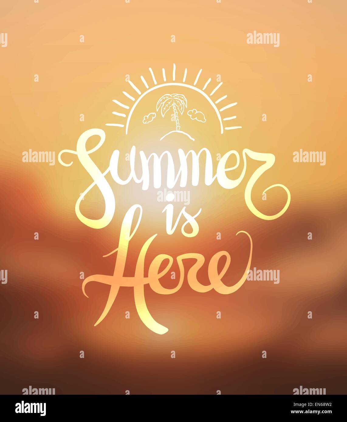 Summer is here vector Stock Vector Image & Art - Alamy