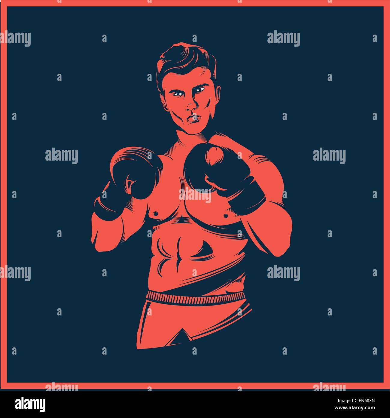 Vintage style boxer vector Stock Vector Image & Art - Alamy