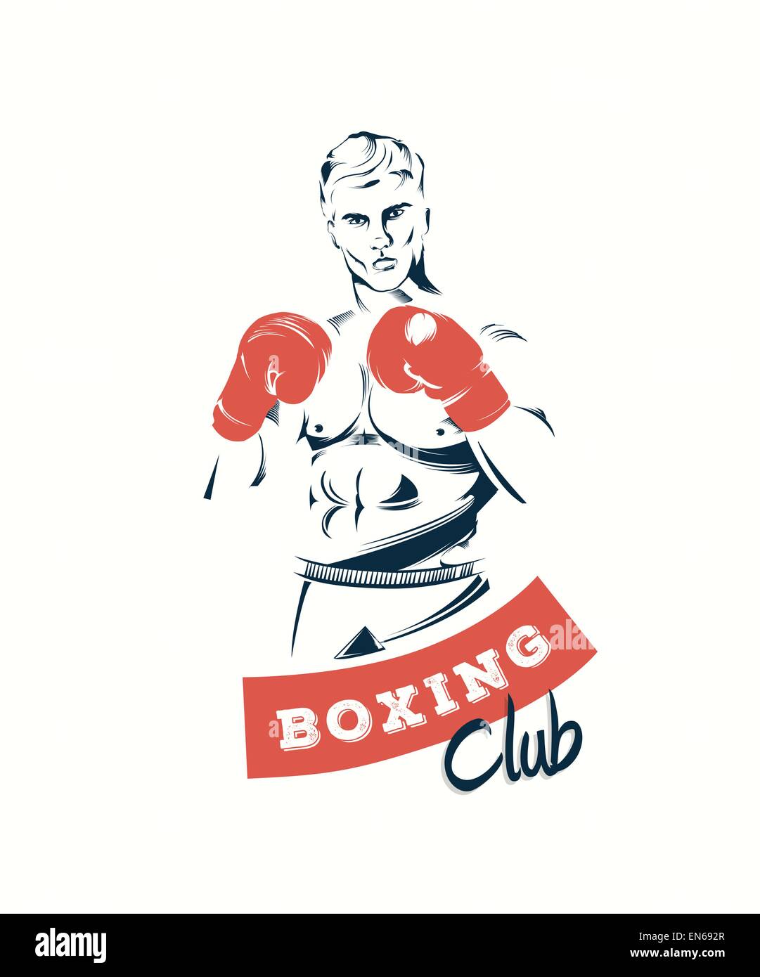 Vintage style boxing Stock Vector Images - Alamy