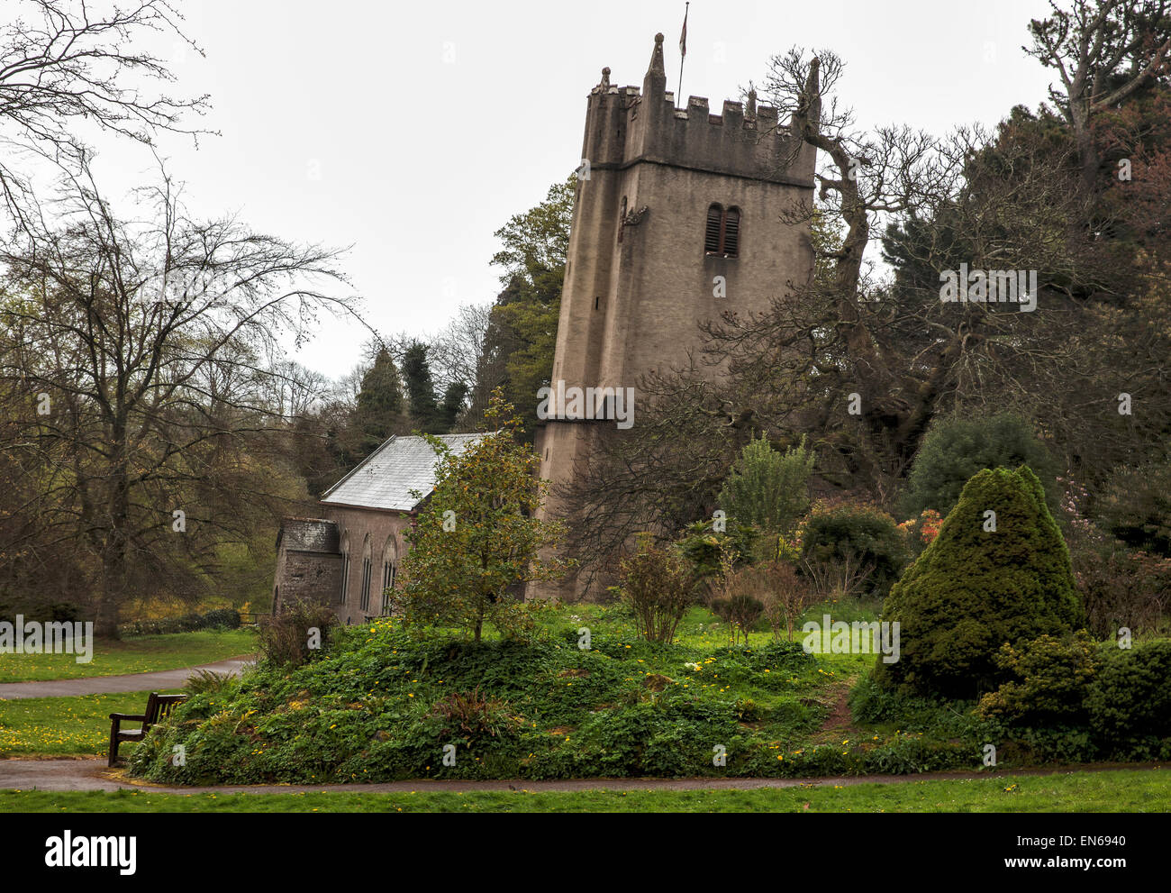 The church of St Mary and St George in the grounds of Cockington Court ...