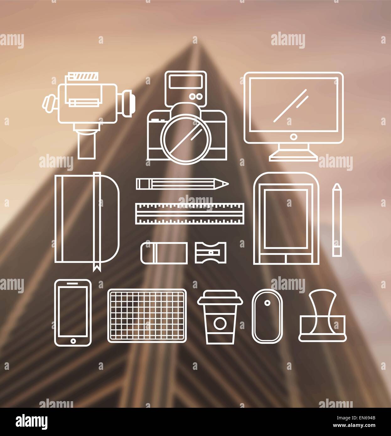 Photography tools outline vector Stock Vector Image & Art - Alamy