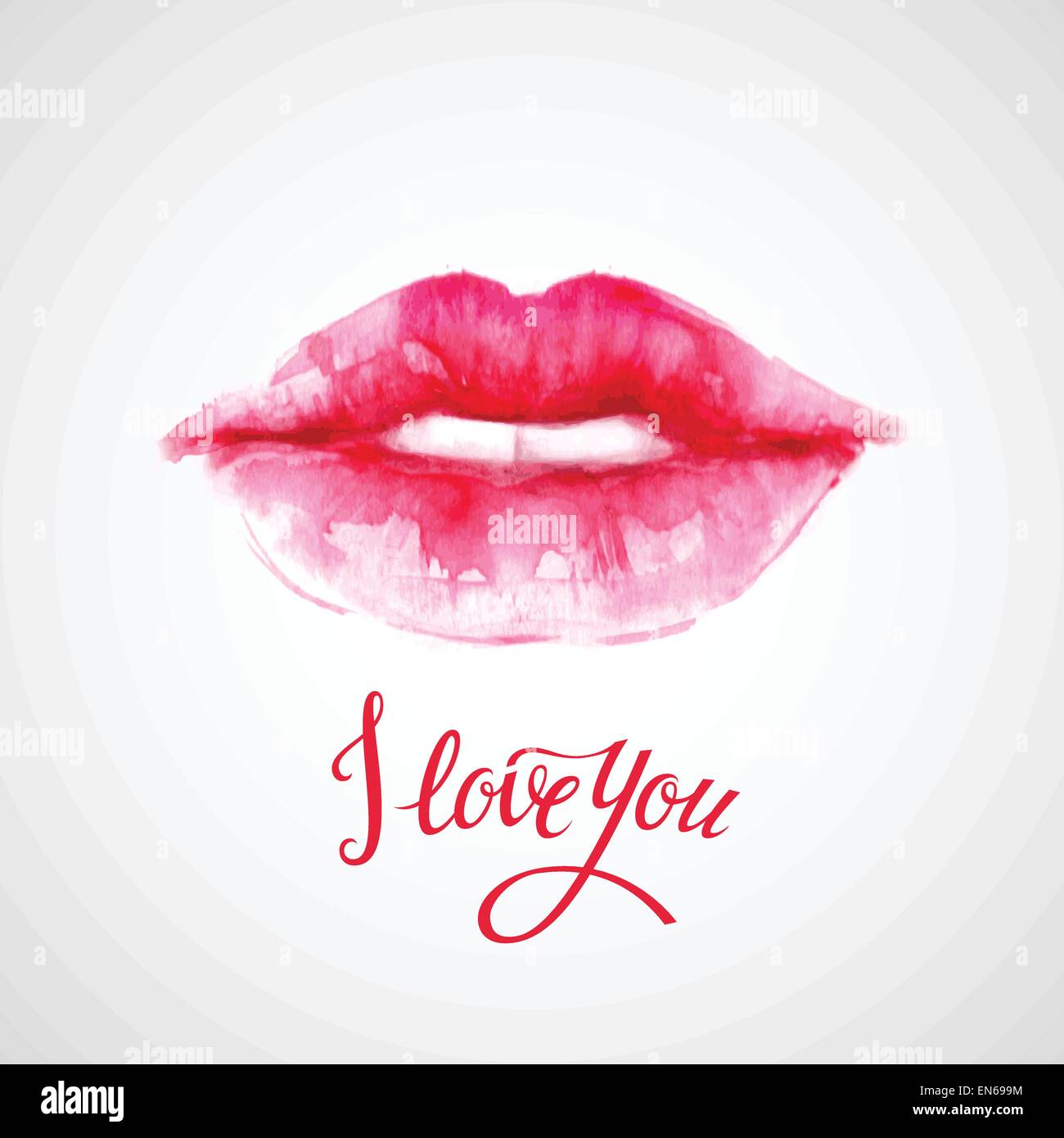 Lips painted in watercolor. Vector illustration Stock Vector Image ...