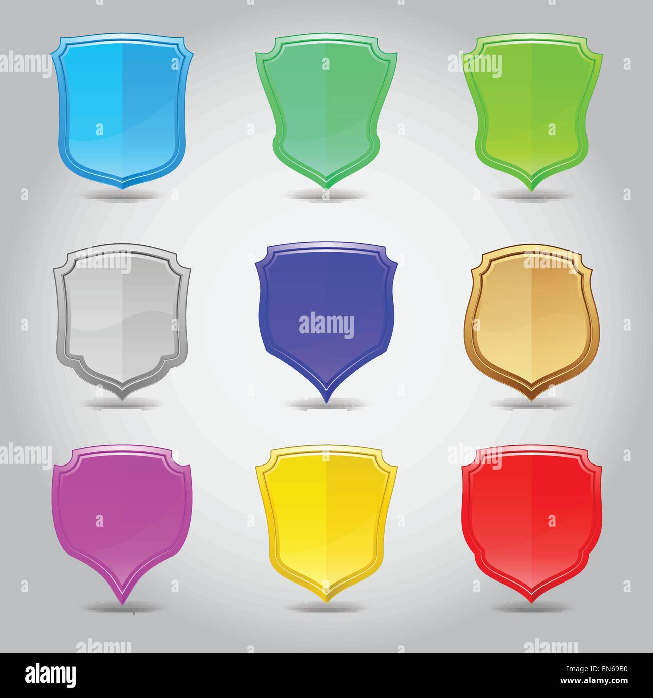 Shield label set. Vector illustration icon. EPS 10 Stock Vector Image ...