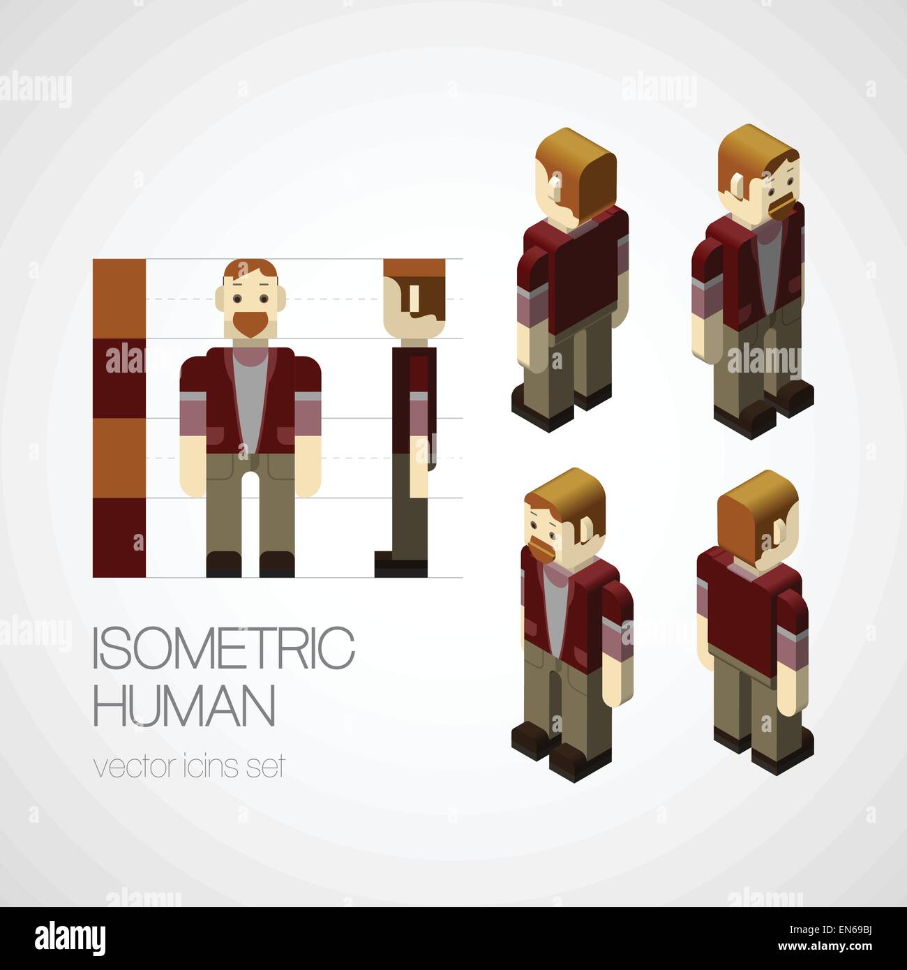Vector isometric human set. Icon vector illustration Stock Vector Image ...