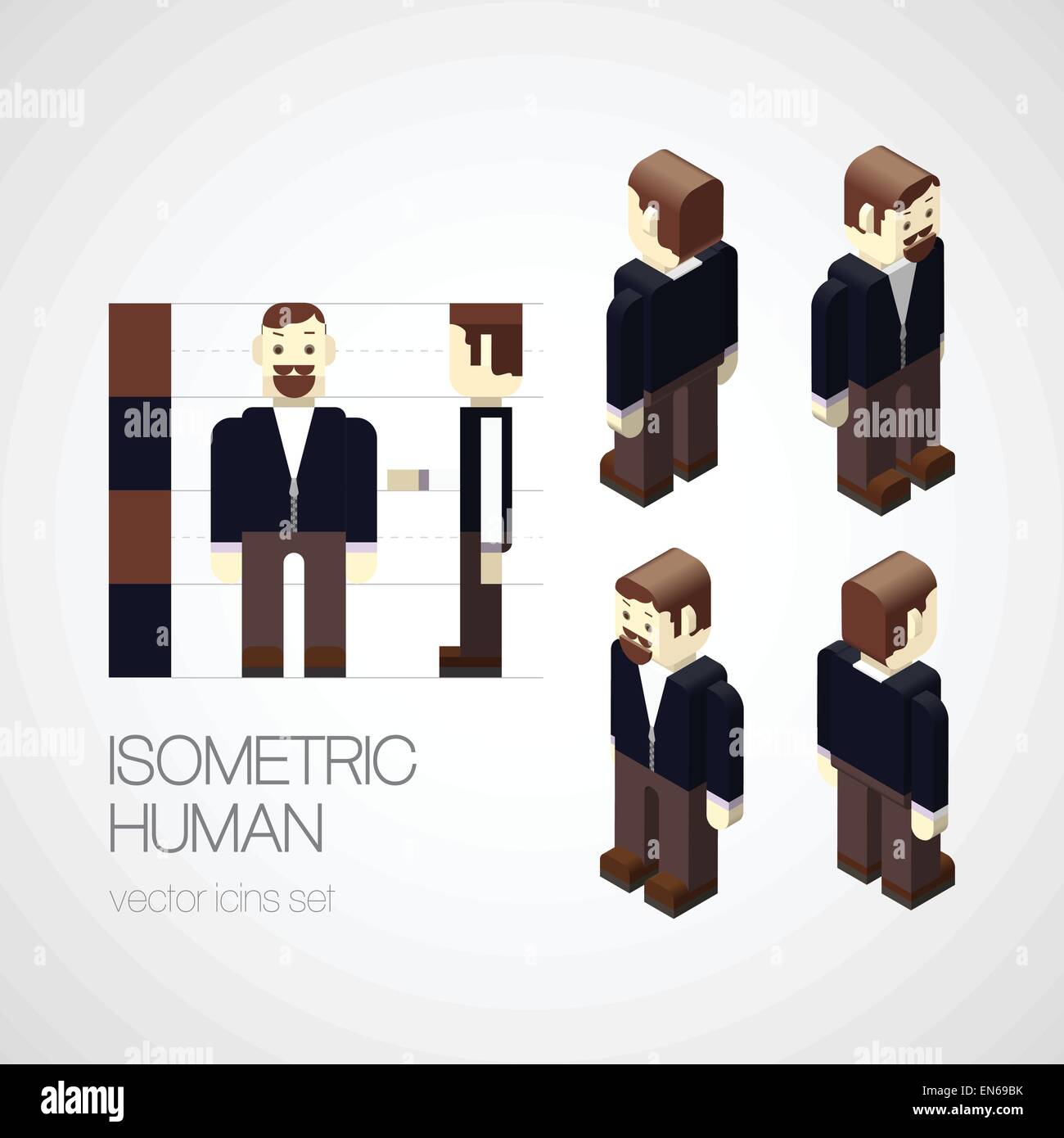 Vector isometric human set. Icon vector illustration Stock Vector Image ...