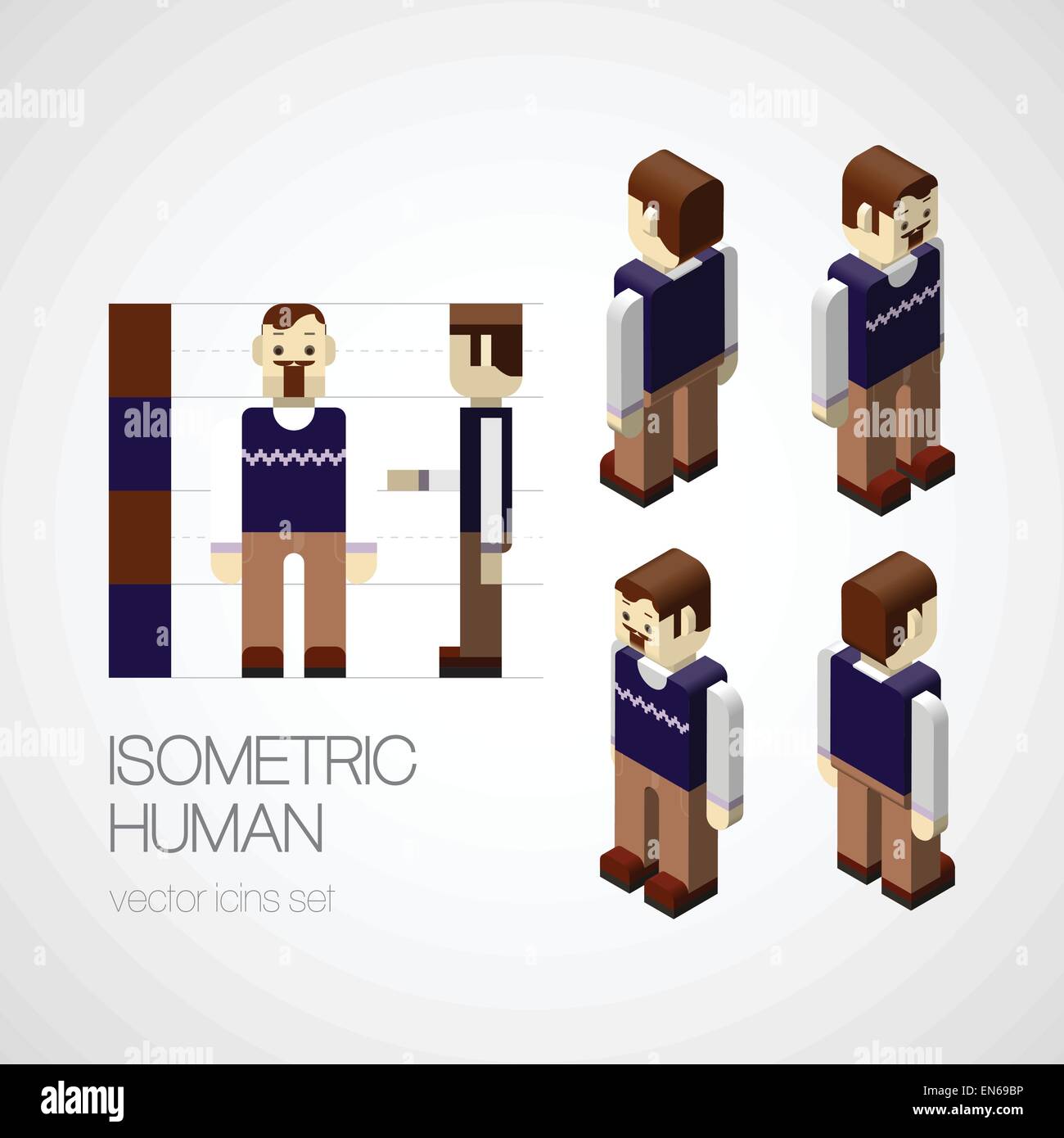 Vector isometric human set. Icon vector illustration Stock Vector Image ...