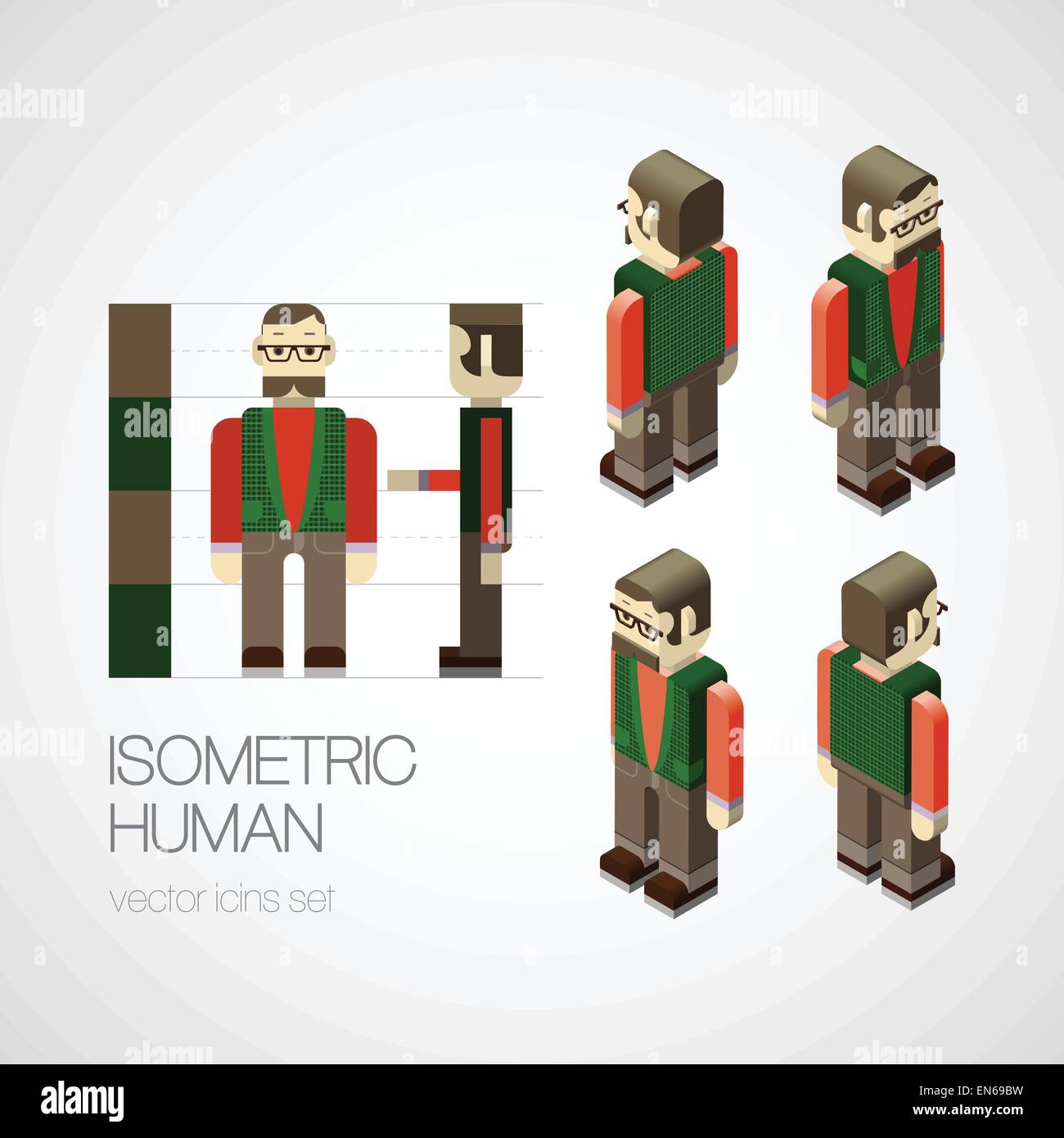 Vector isometric human set. Icon vector illustration Stock Vector Image ...