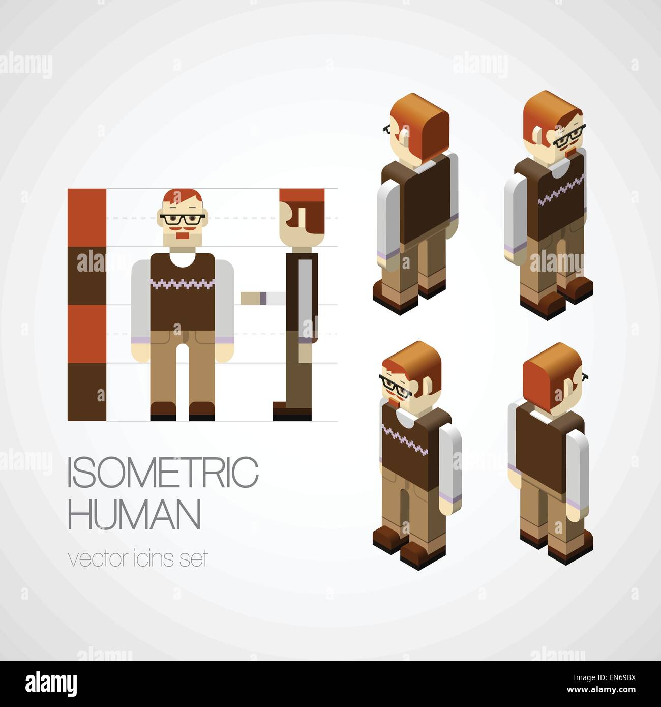 Vector isometric human set. Icon vector illustration Stock Vector Image ...