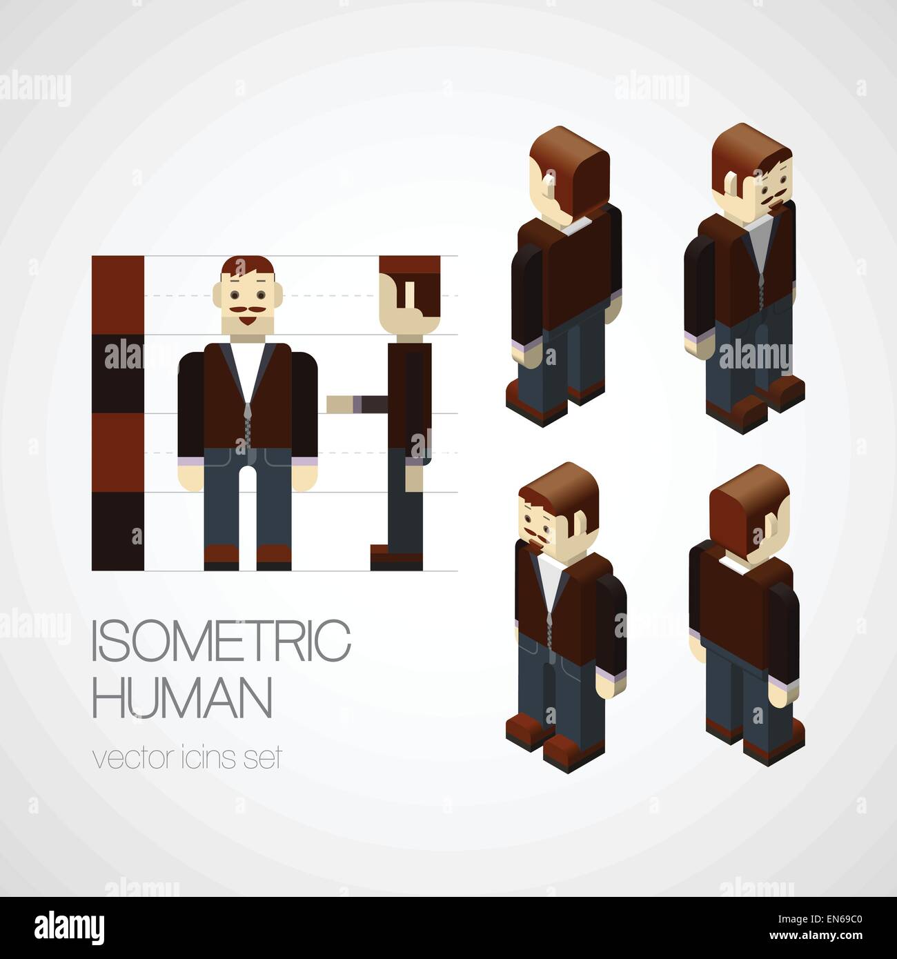 Vector isometric human set. Icon vector illustration Stock Vector Image ...