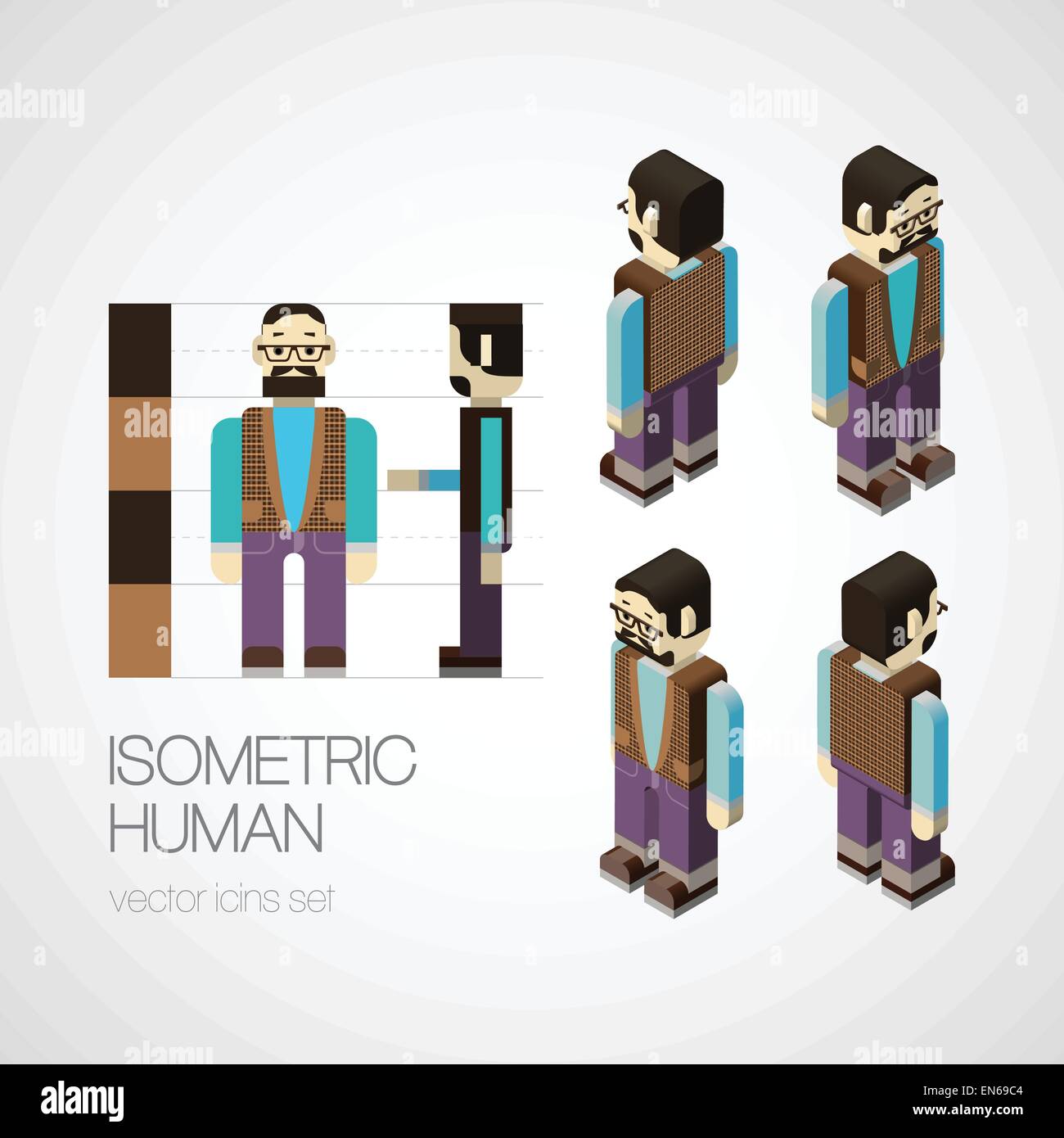 Vector isometric human set. Icon vector illustration Stock Vector Image ...