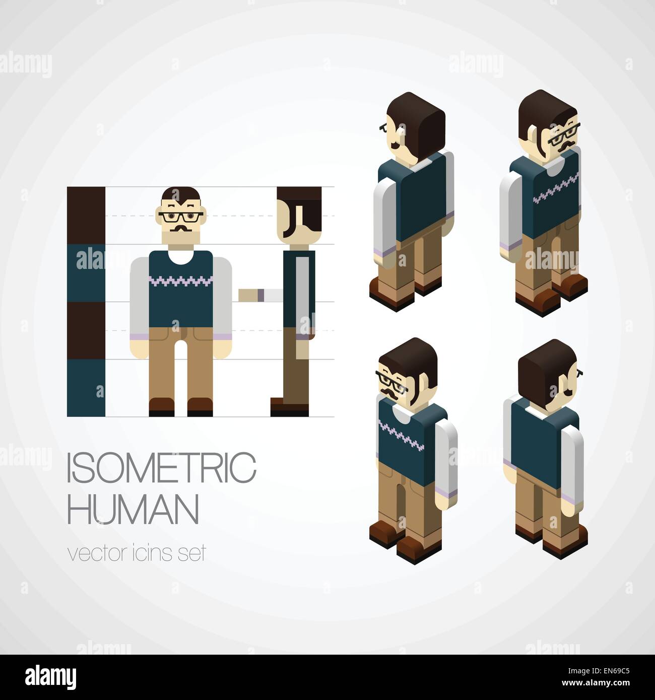 Vector isometric human set. Icon vector illustration Stock Vector Image ...