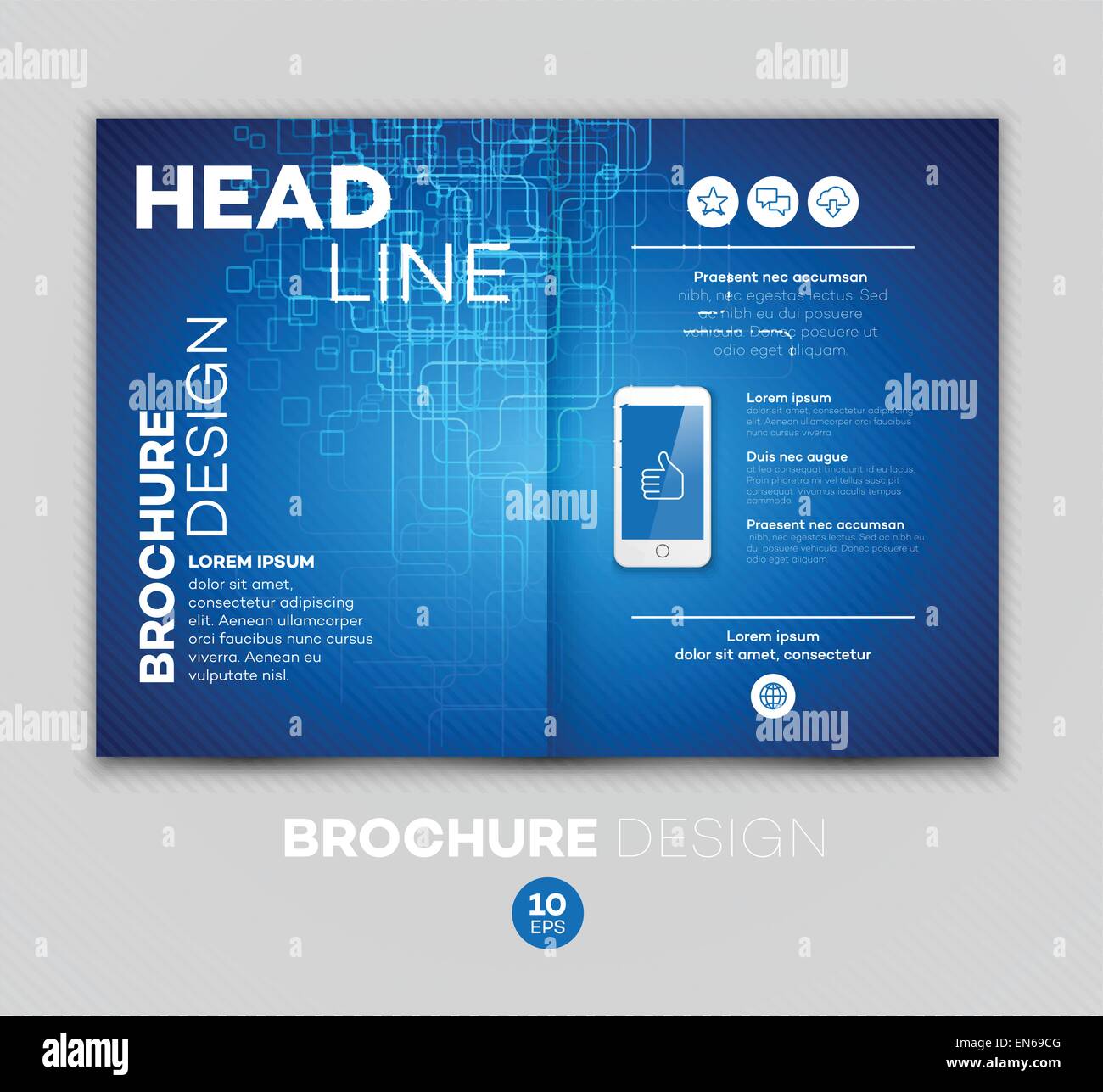 Blue technology brochure leaflet Stock Vector Images - Alamy