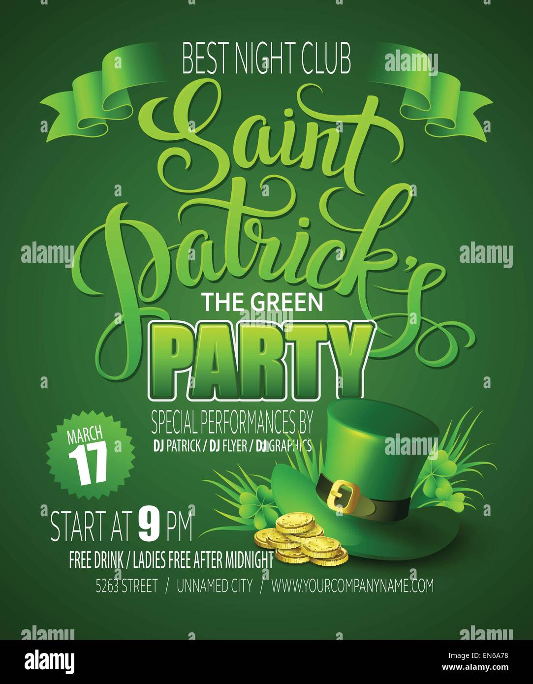 St. Patricks Day poster. Vector illustration EPS10 Stock Vector Image ...