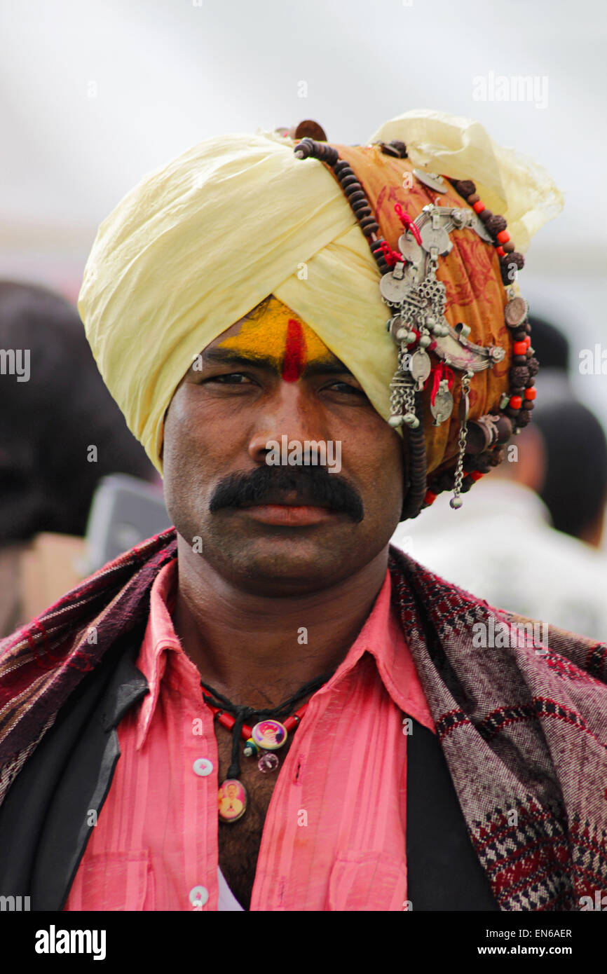 A tribal man at a fair. Rural faces of India Stock Photo - Alamy
