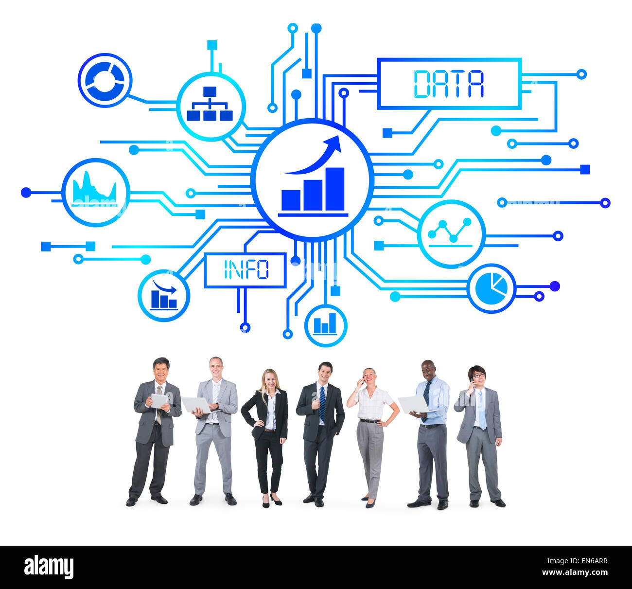 Data analysis laptop business Cut Out Stock Images & Pictures - Alamy