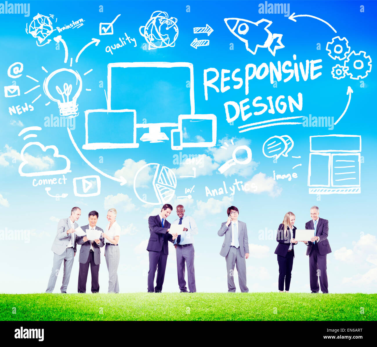 Responsive Design Internet Web Business People Communication Concept ...