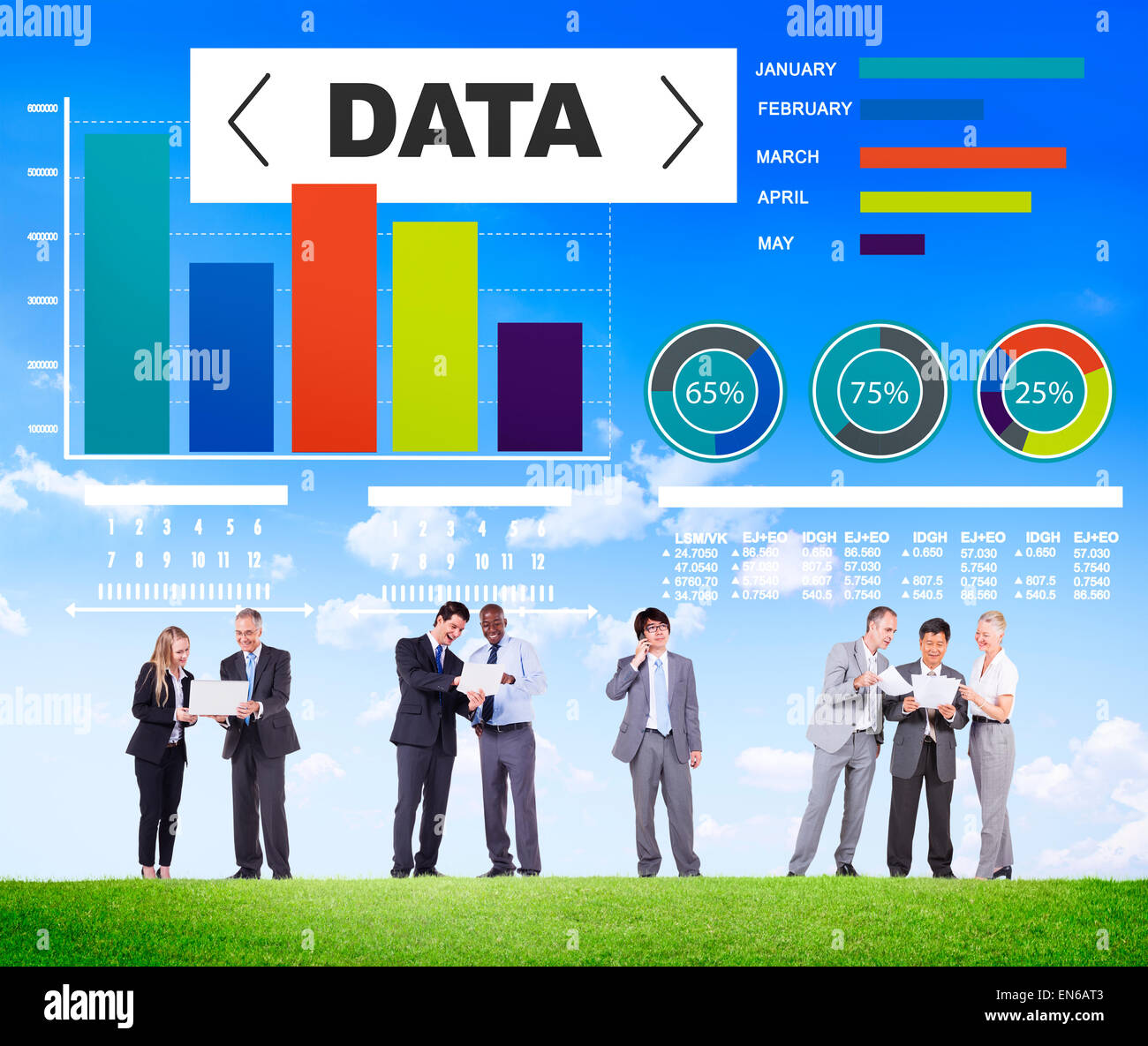 Data Analytics Chart Performance Pattern Statistics Information Concept ...