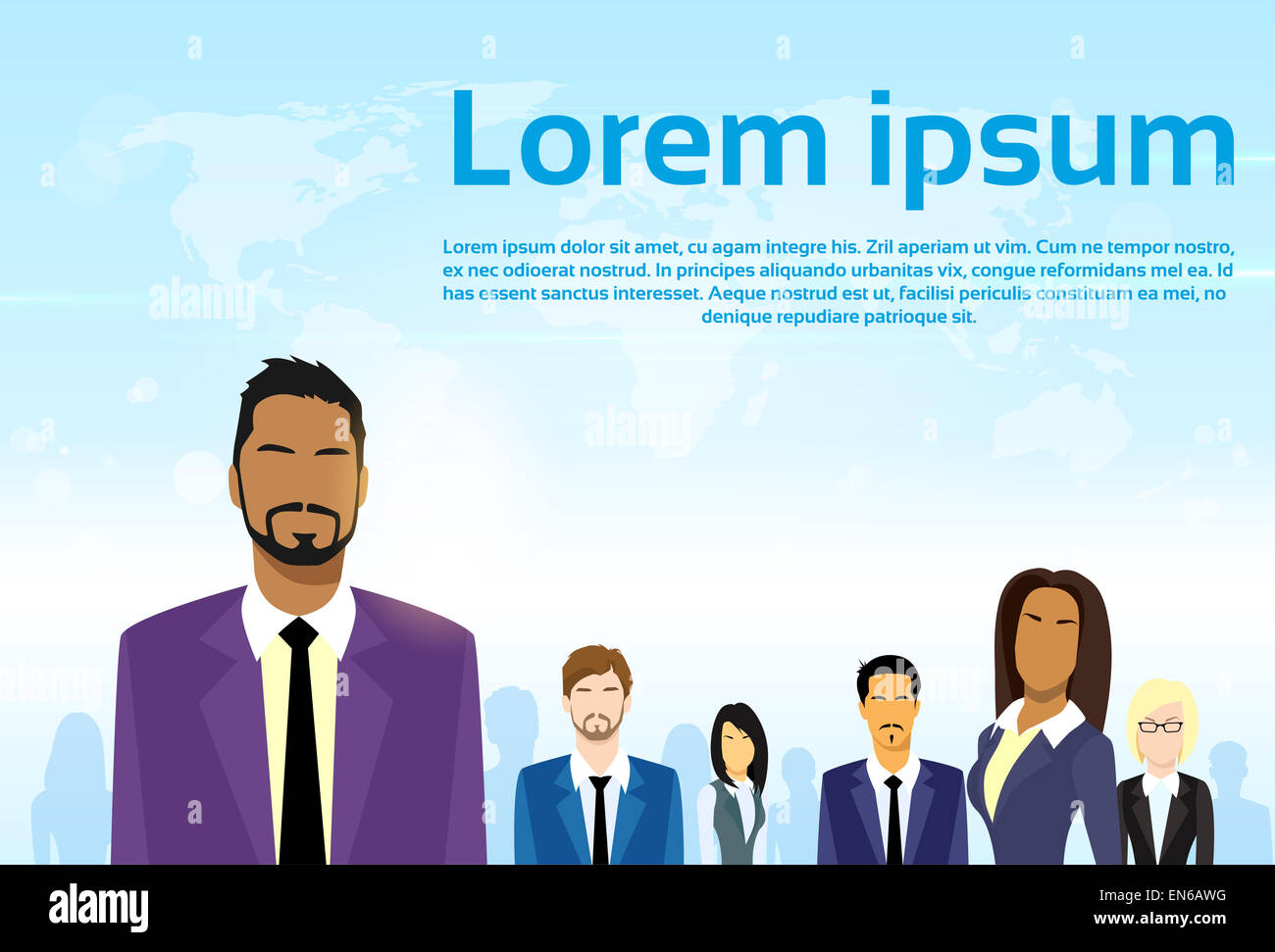 Business People Group Leader Diverse Team Vector Stock Photo - Alamy