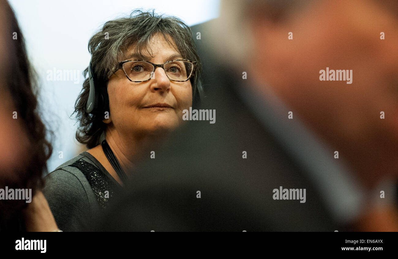 Lueneburg, Germany. 29th Apr, 2015. The joint plaintiff Judith Kalman ...