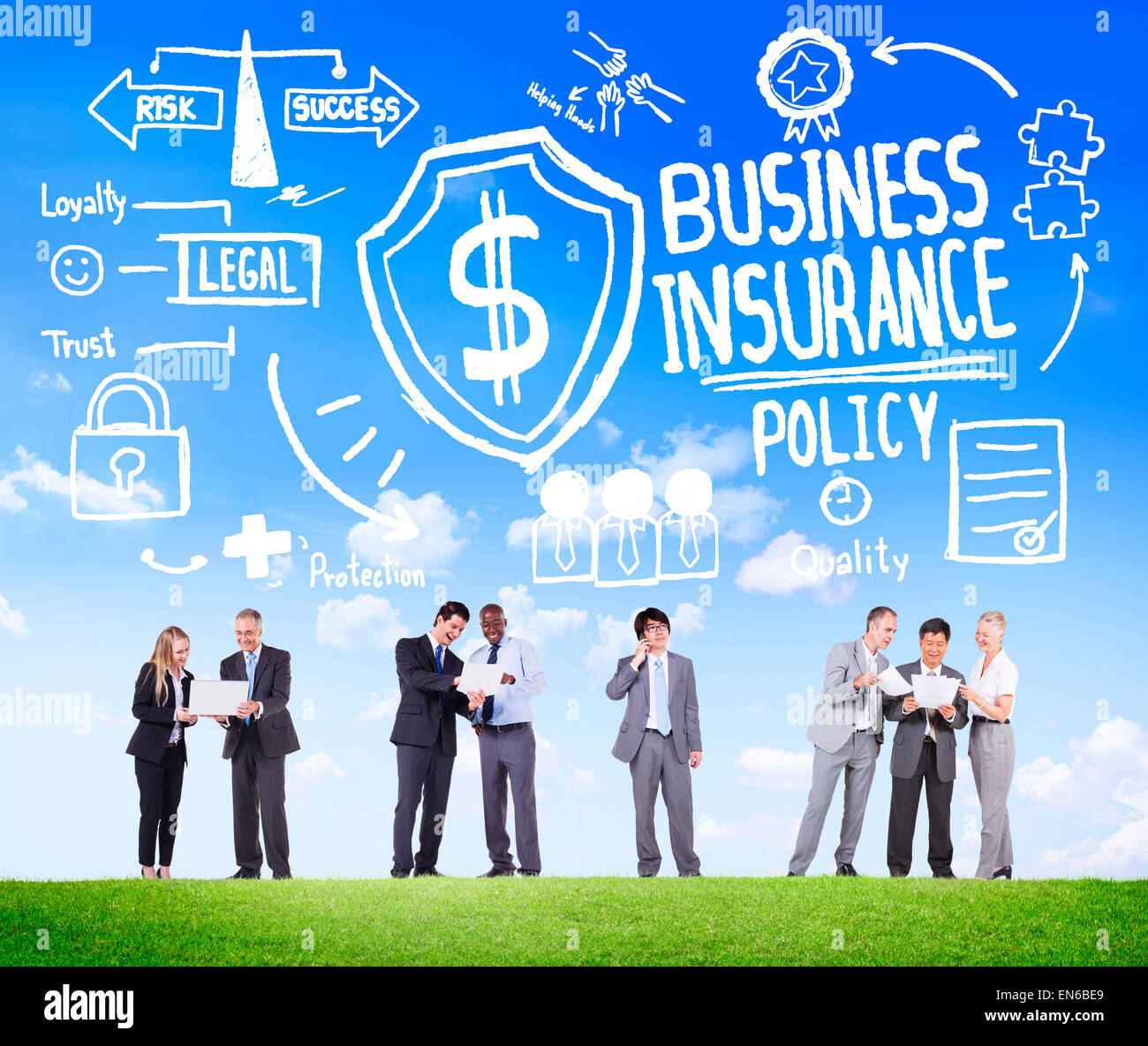 People Discussion Meeting Safety Risk Business Insurance Concept Stock ...