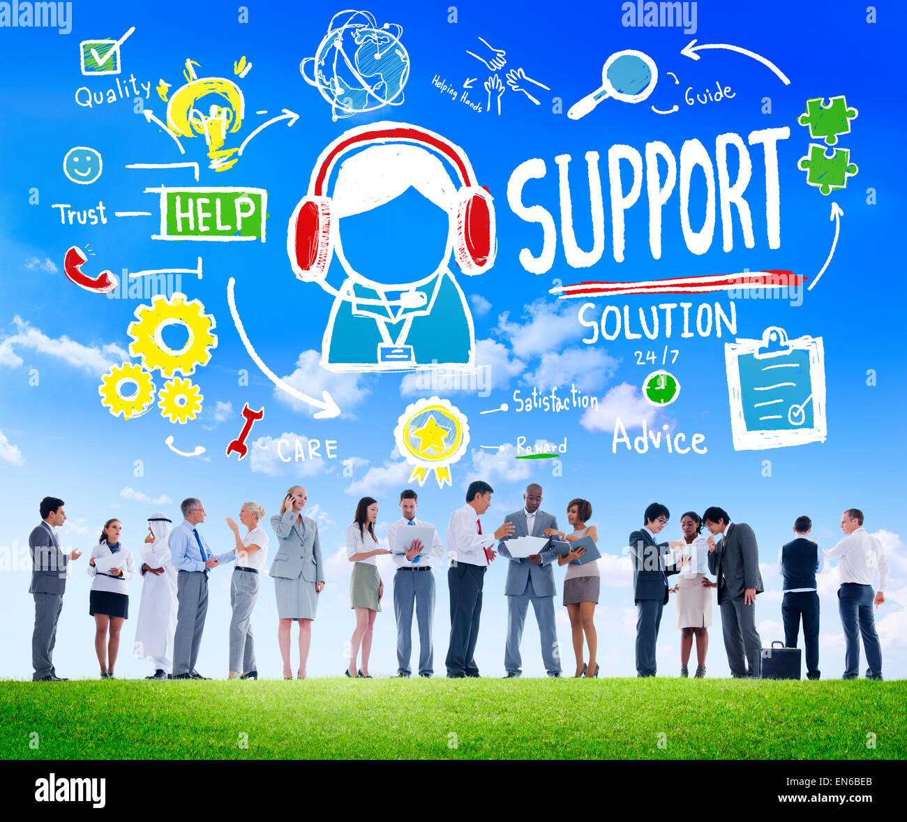 Support Solution Advice Help Care Satisfaction Quality Concept Stock ...