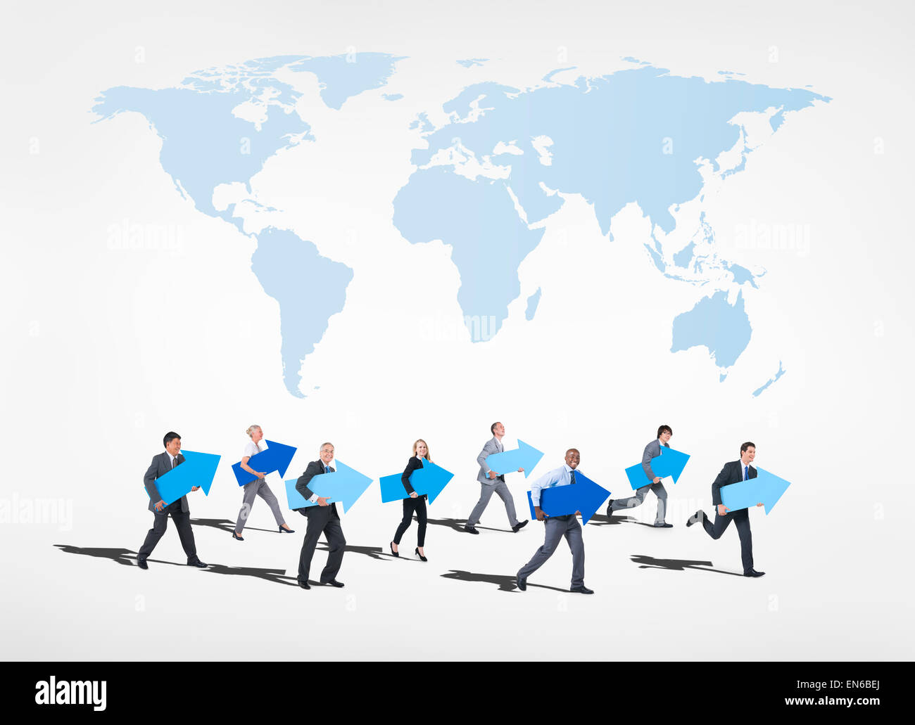 Group of business people looking forward to the future Stock Photo - Alamy