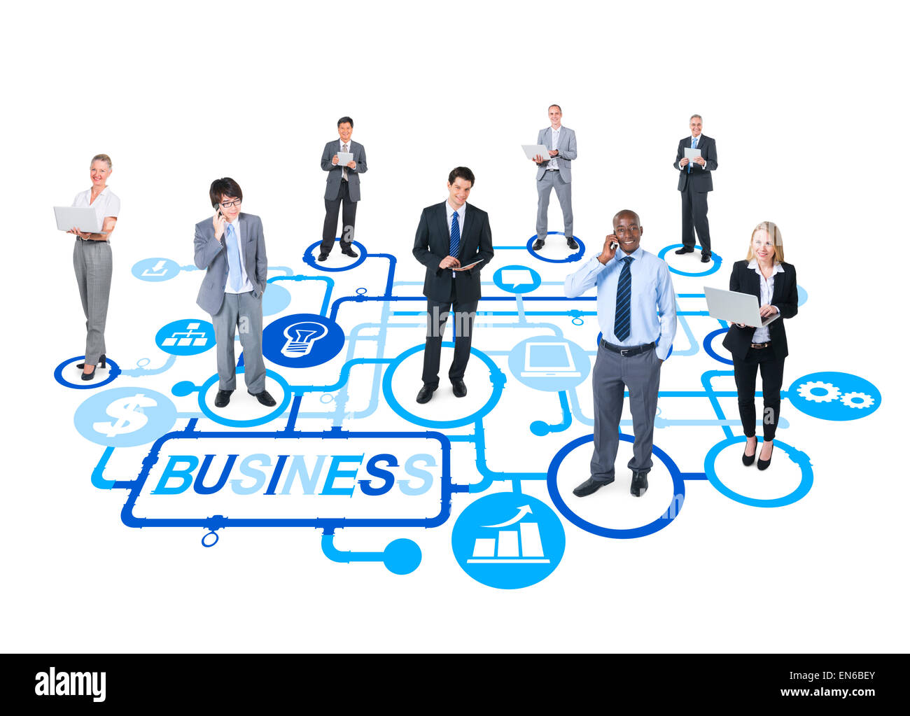 Group of connected business people aiming for growth and success Stock ...